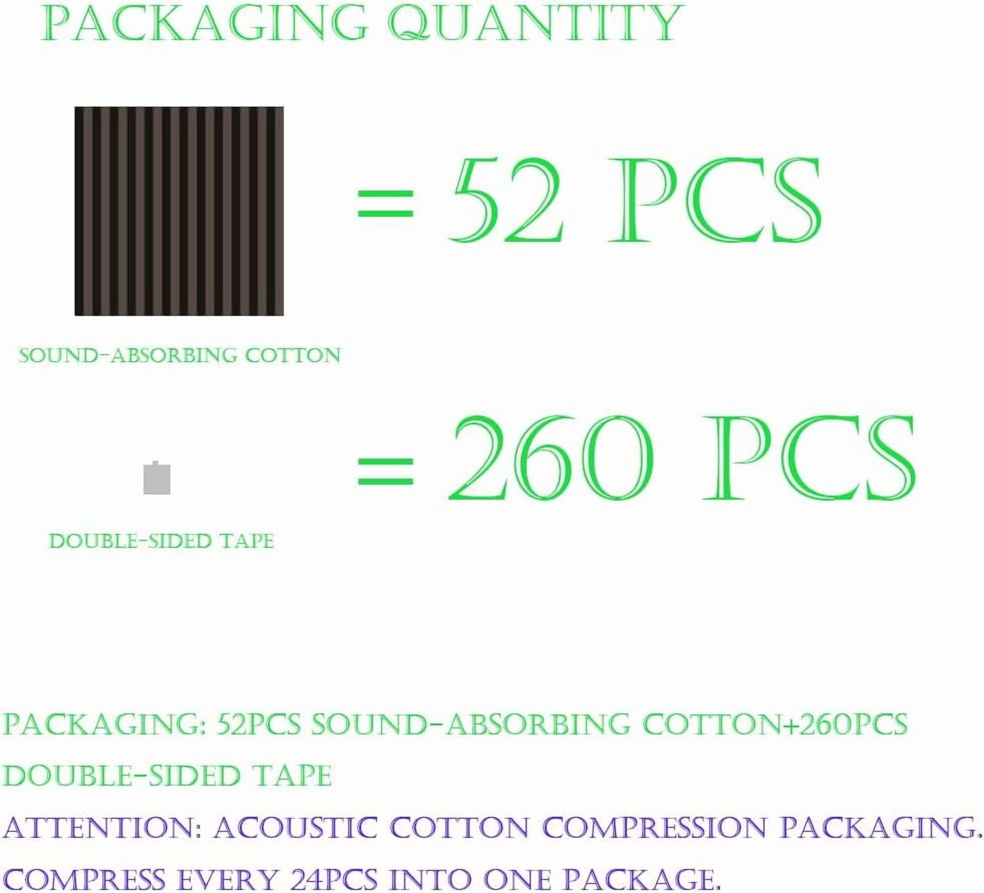 52 Pack Acoustic Foam Panel Wedge Studio Soundproofing Wall Tiles 12" X ...