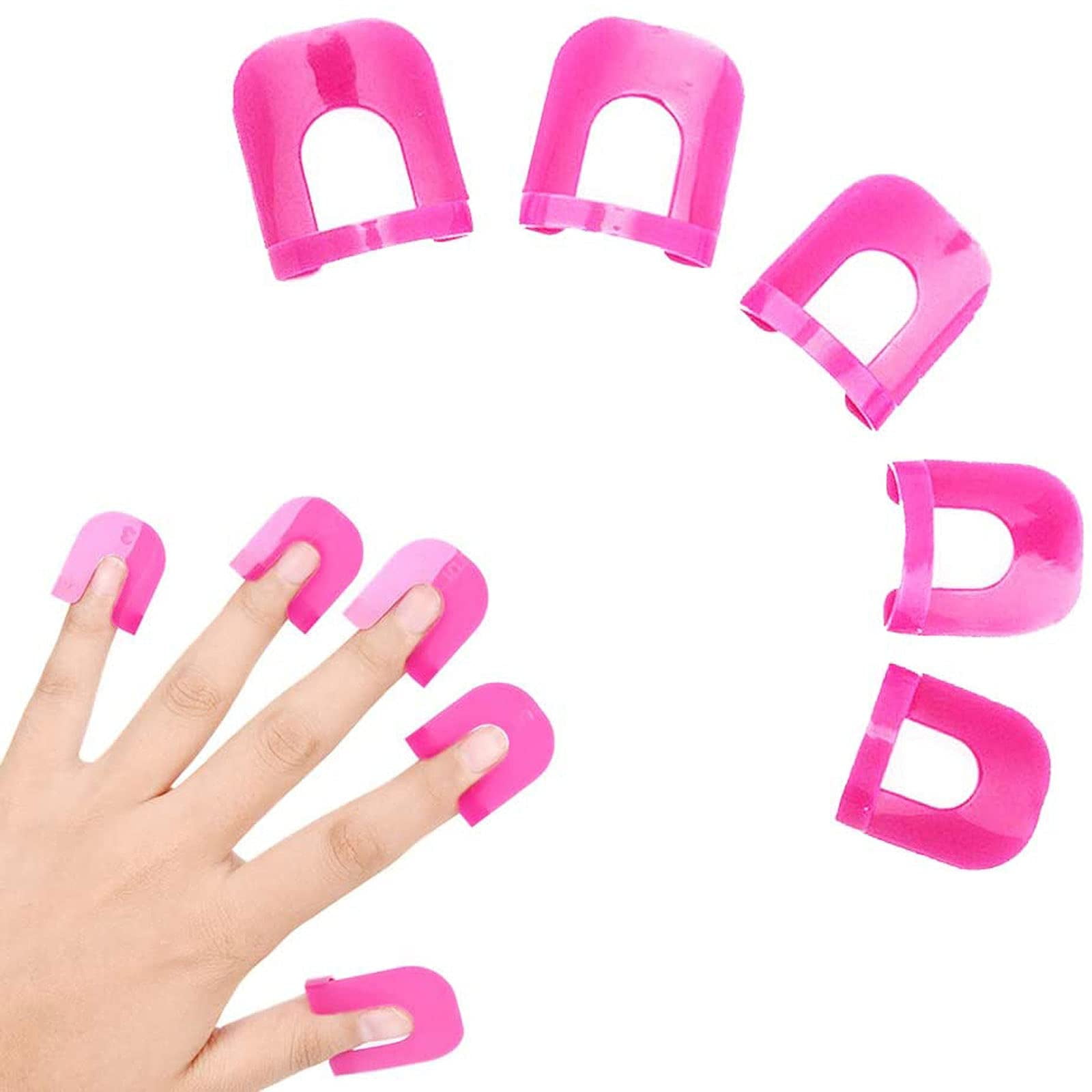 52 Pcs (10 Size) Curve Shape Spill-proof Finger Cover, Nail Polish Edge ...