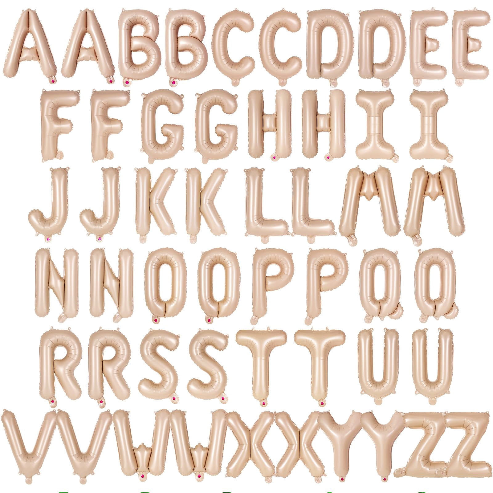 52 Pcs CaramelTRDN Letter Balloons,16 Inch Foil Alphabet Letter ...