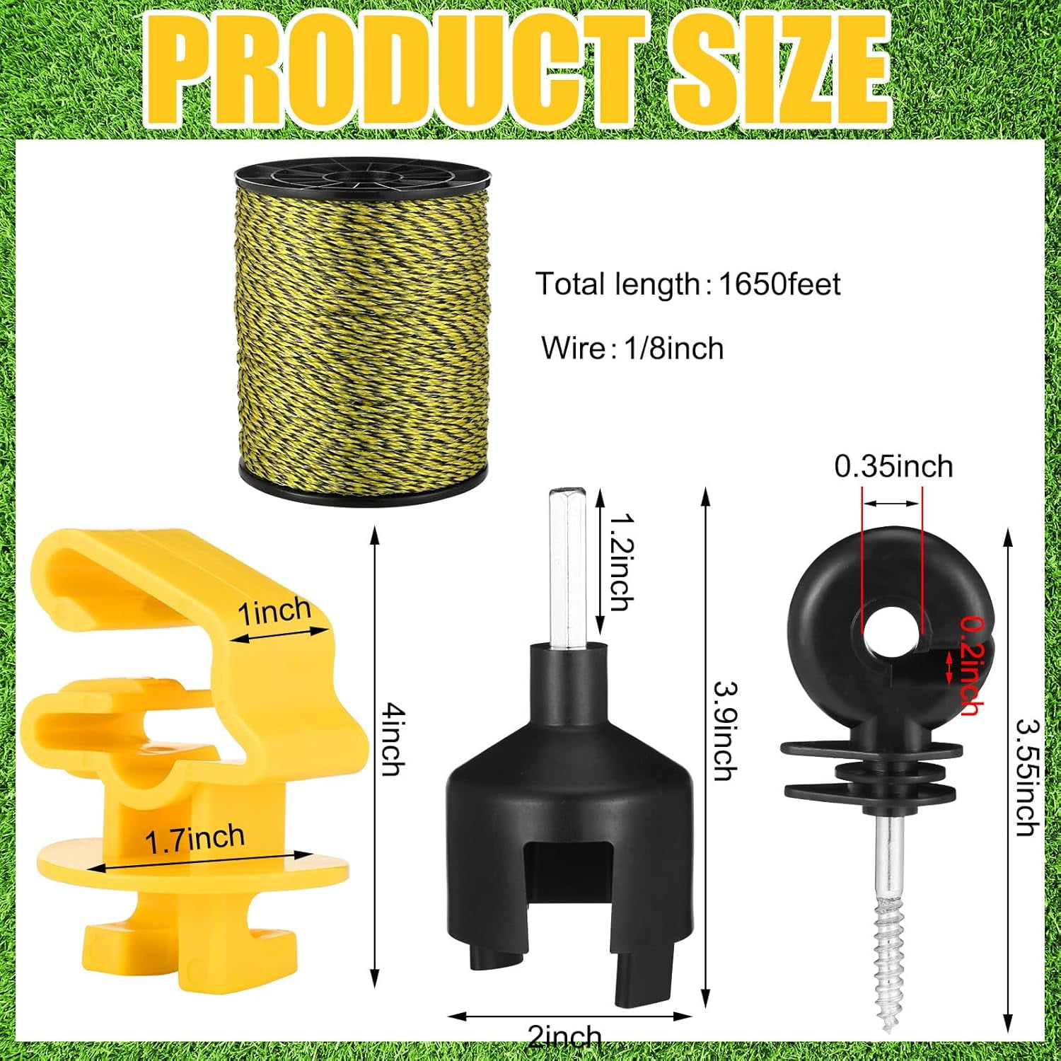 52 Pcs Electric Fence Kit with Poly Wire, Insulators, Socket Tool for ...