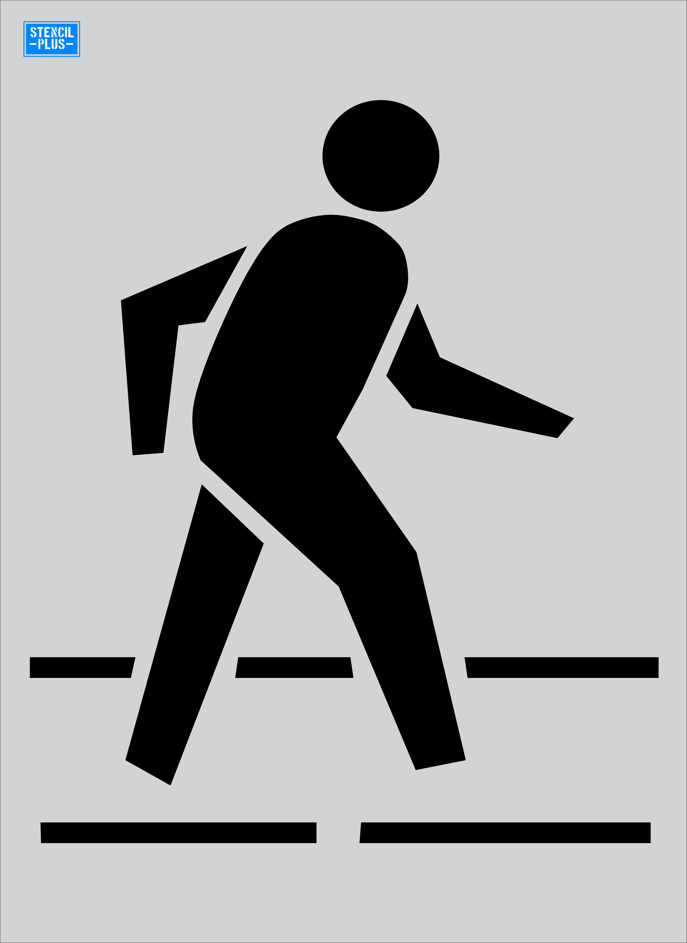 52” Pedestrian Crossing Symbol Stencil Pavement Marking Stencil ...
