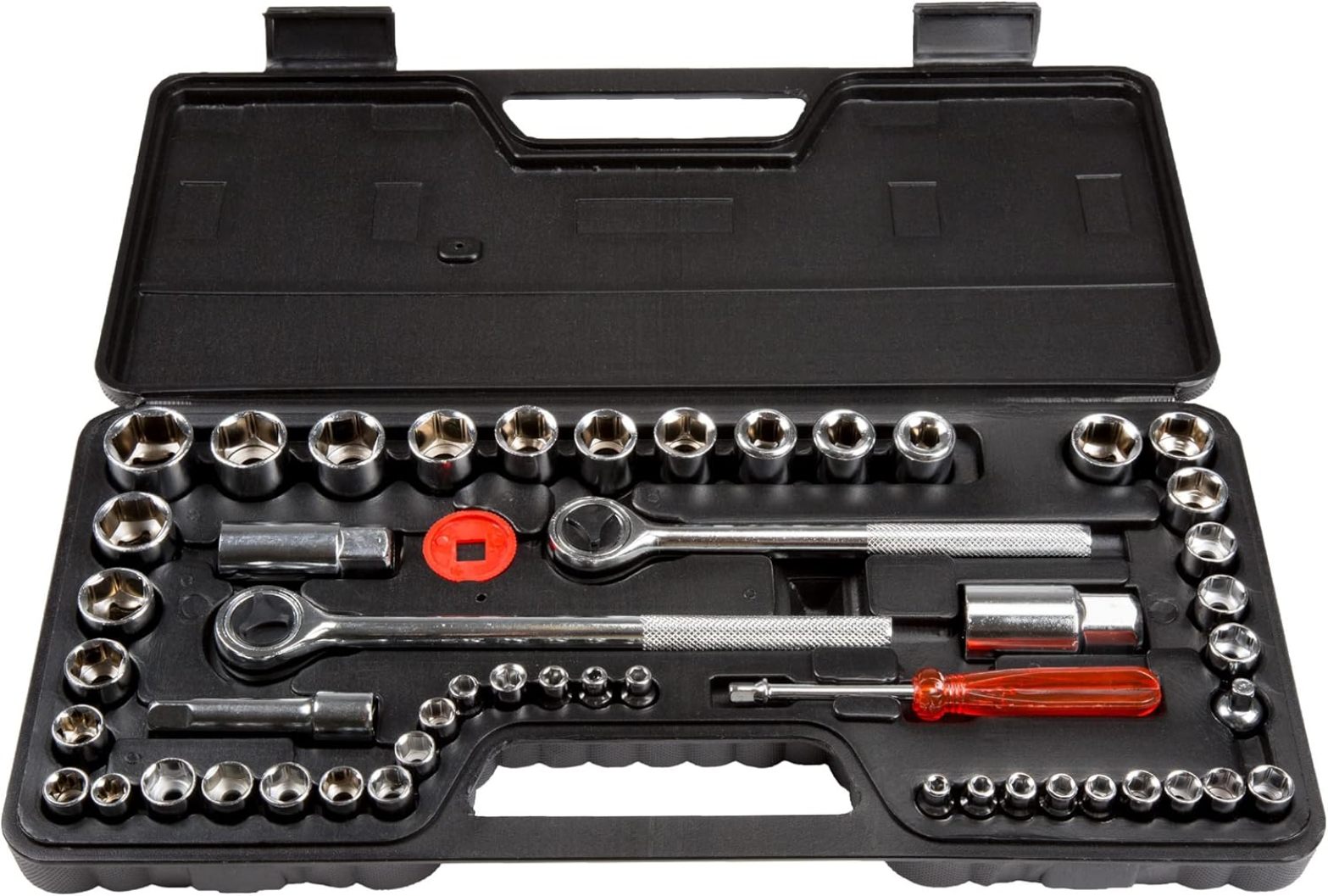 52-Piece Drive Socket Set - 1/4, 3/8 and 1/2 Sockets - SAE and Metric ...