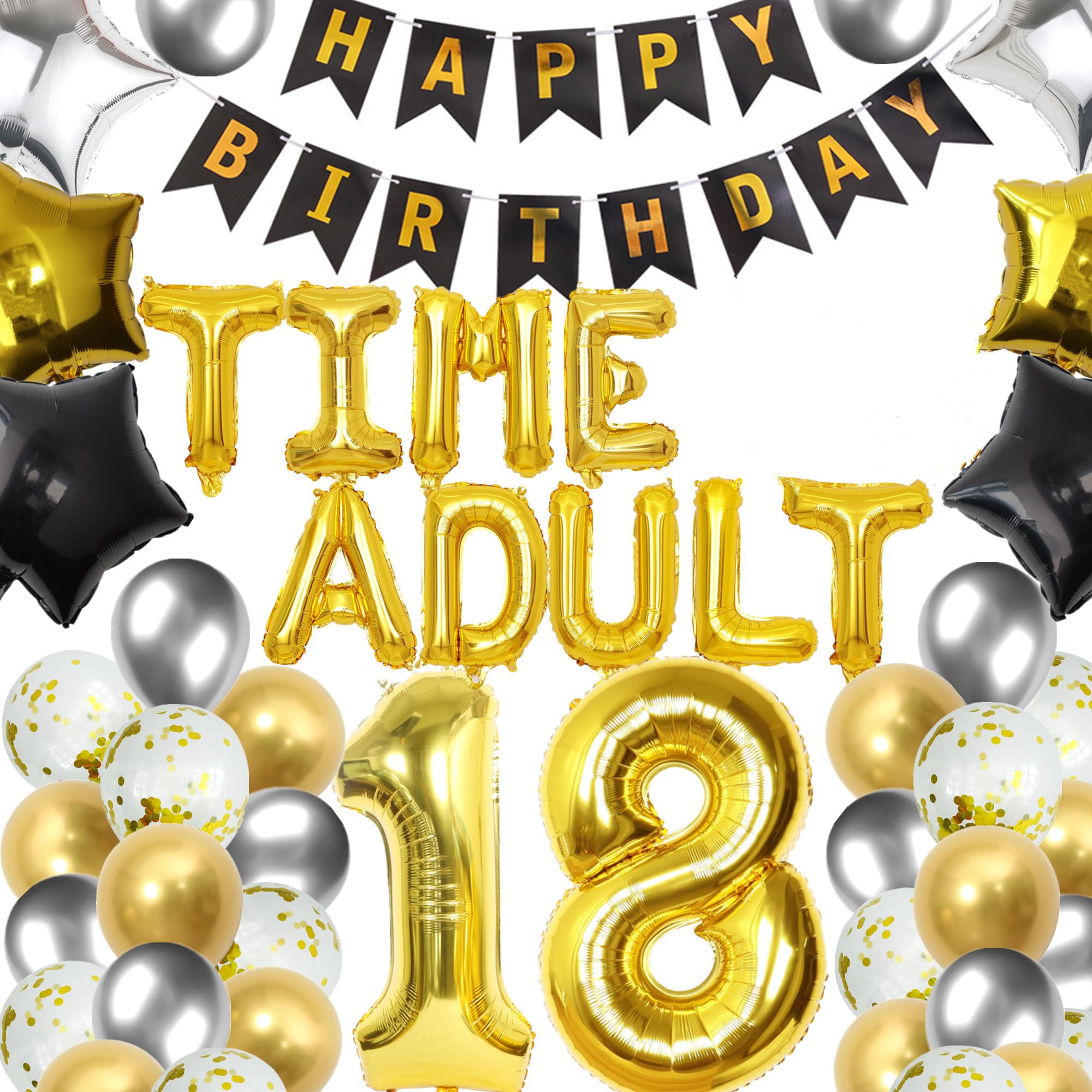 52 Pieces 18th Birthday OIF8 Party Decorations 18 Years Old Happy ...