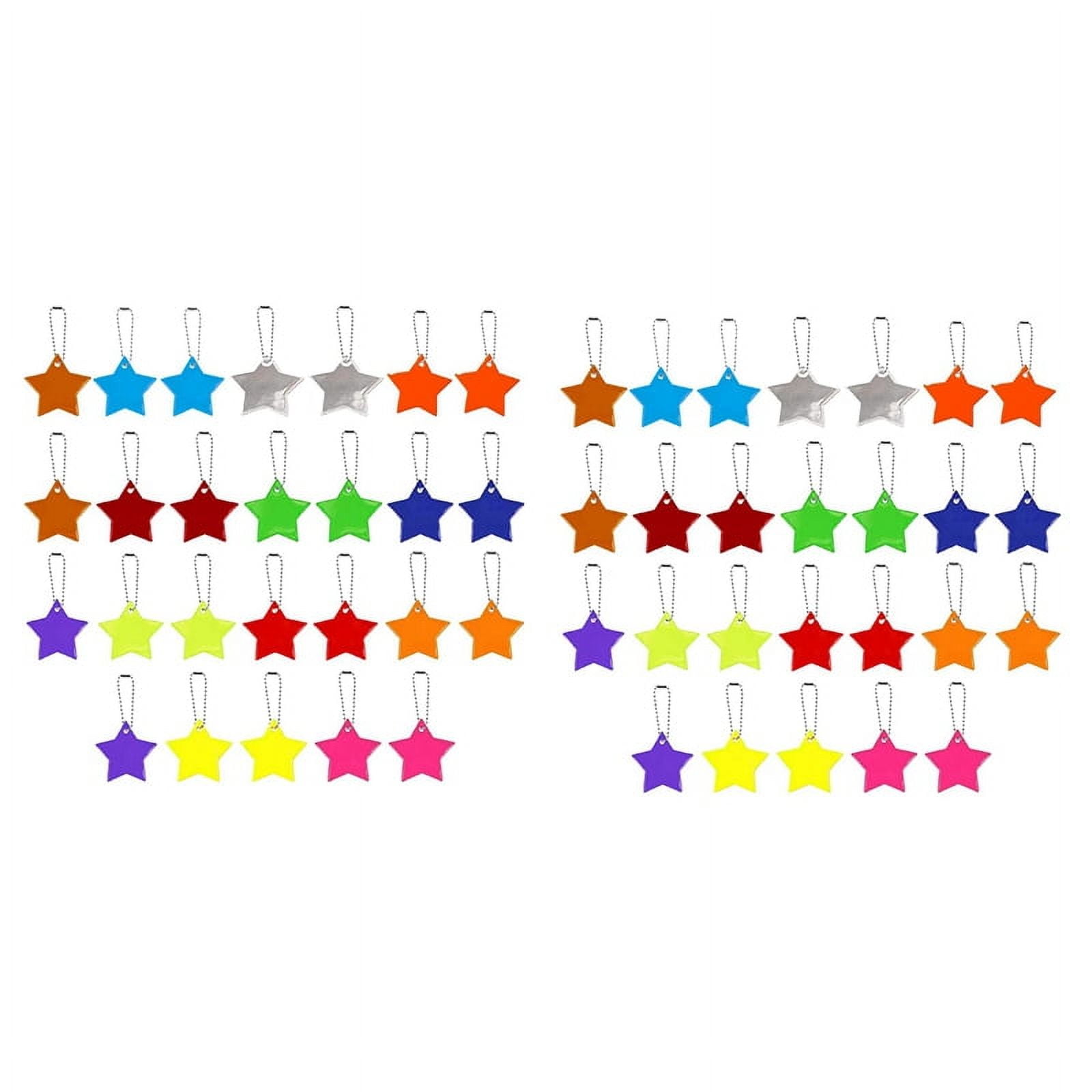 52 Pieces Children'S Reflector Pendant,Star Reflector for School Bag ...