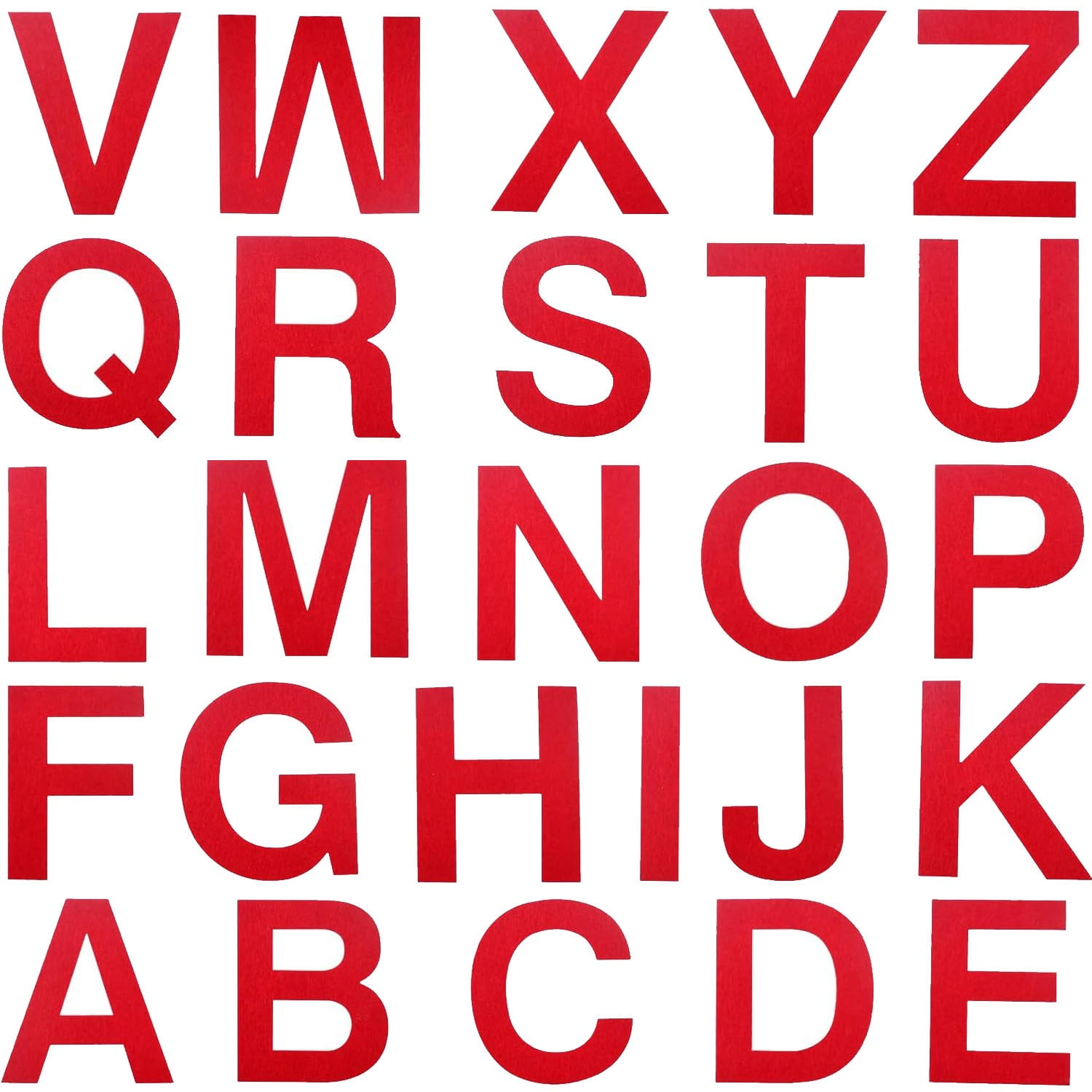 52 Pieces Red Felt Letter Stickers Self-Adhesive Foam Alphabet Soft ...
