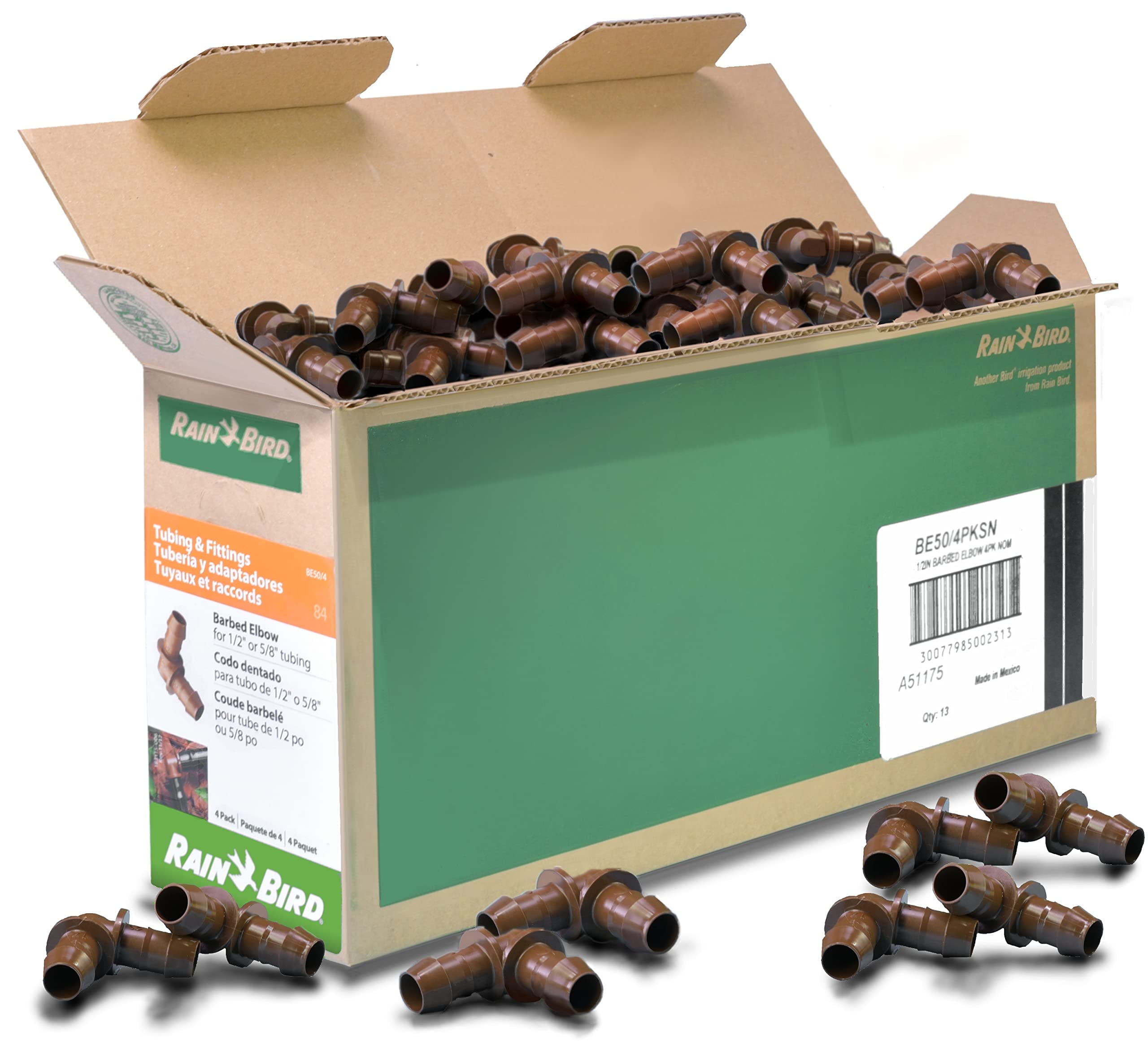 (52) Rain Bird BE50 Drip Irrigation Universal Barbed Elbow Fit Tan for ...