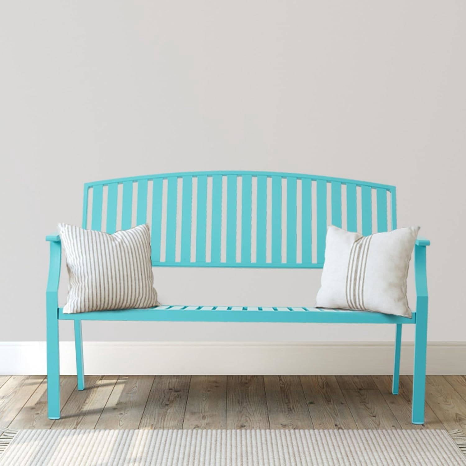 52" Rust-Resistant Aluminum Outdoor Garden Bench for 2 People, 660 lbs ...