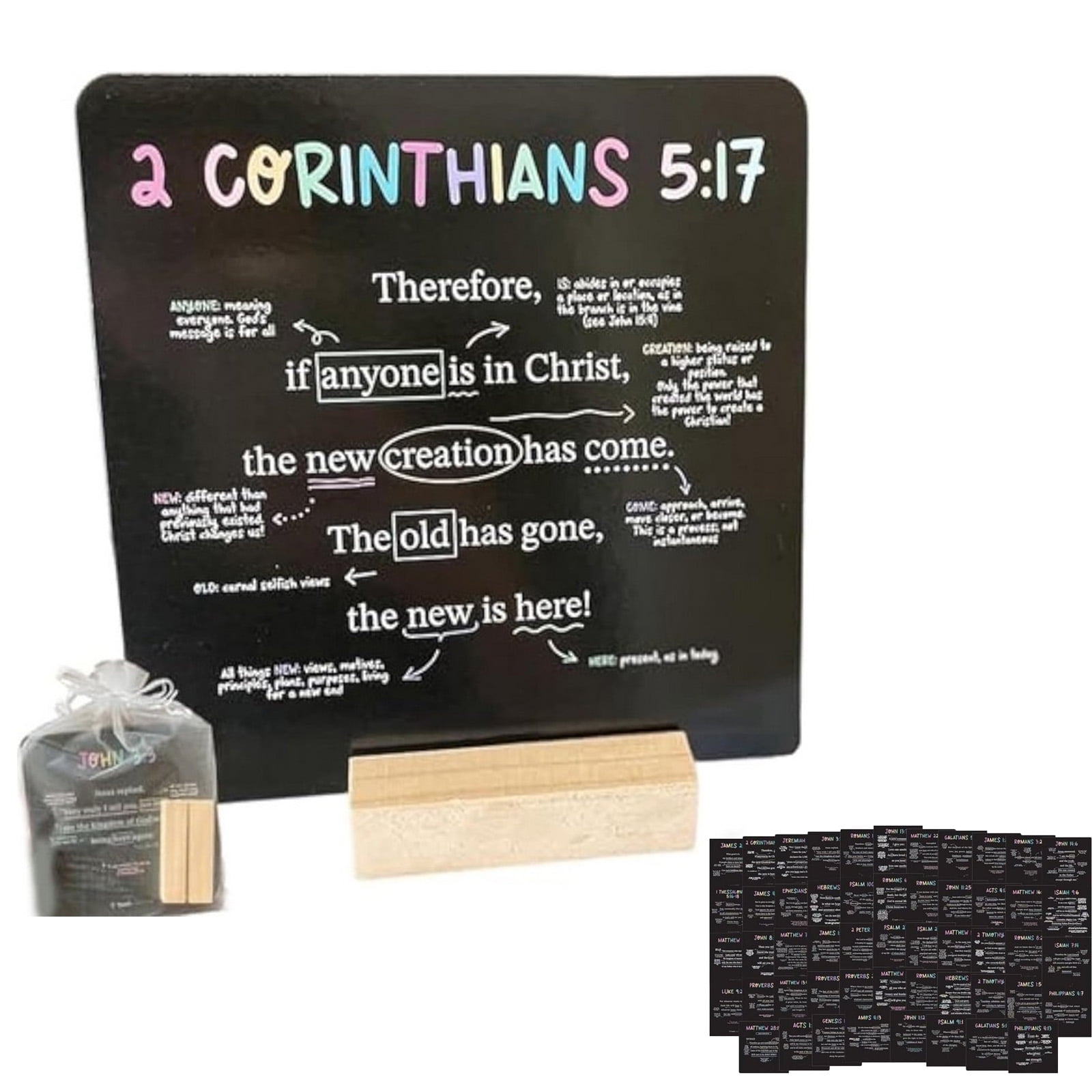 52 Scripture Cards, 52 Mapped Bible Verse Cards with Stand, A Mapped ...