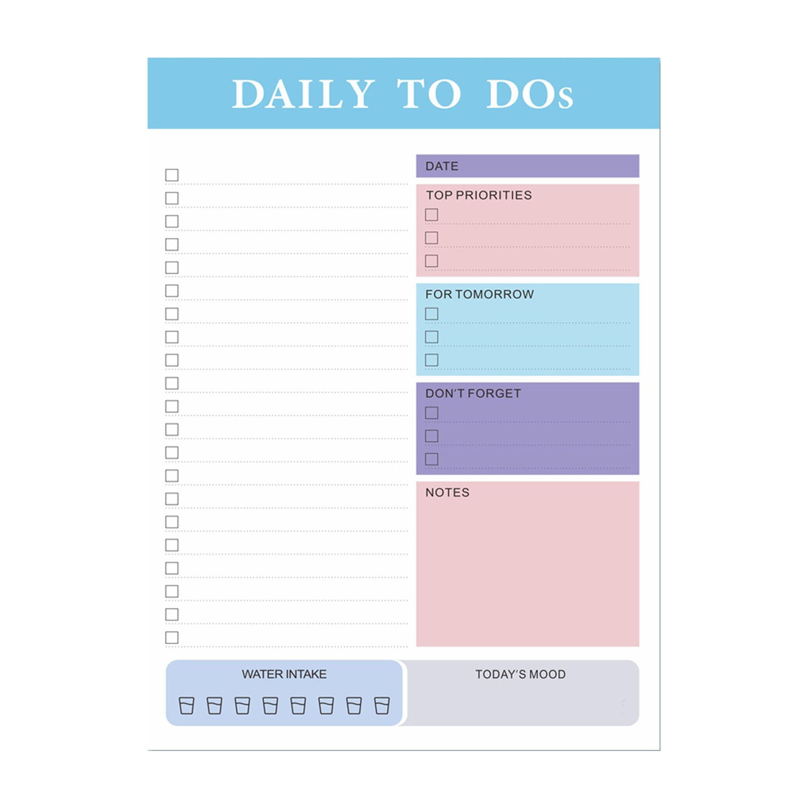52 Sheets Daily To Do List Notepad Notebook Library Card To Do Planner ...