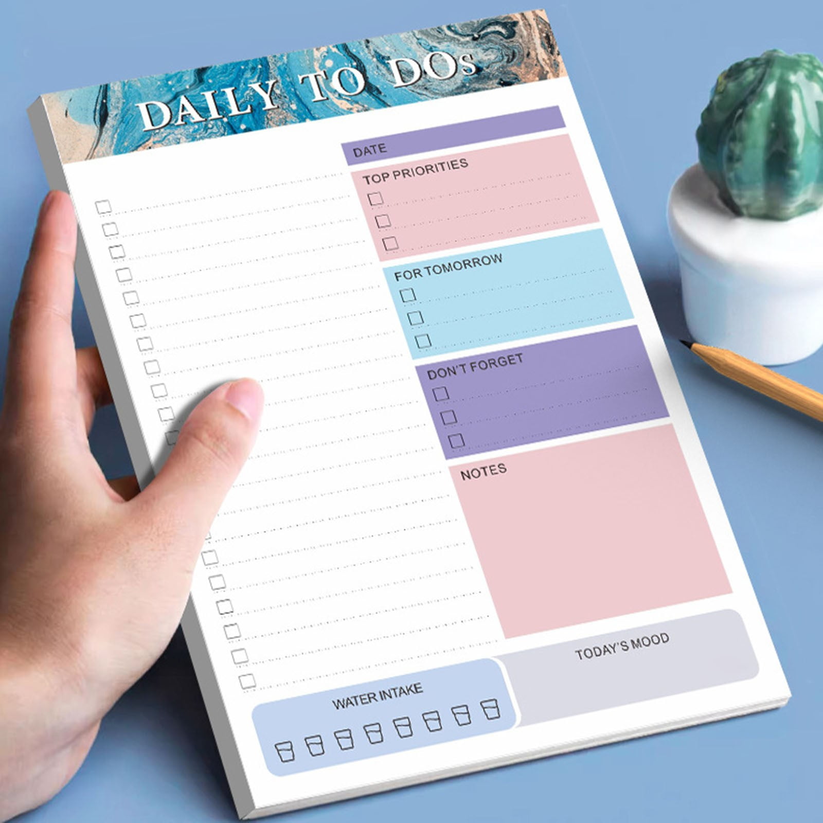 52 Sheets Daily to Do List Notepad Notebook Library Card to Do Planner Checklist Memo Writing ...