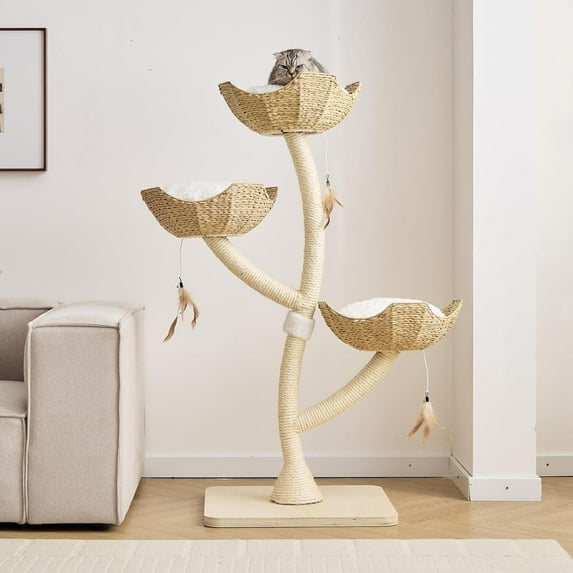 52” Tall Modern Cat Tree Tower for Large Cats| Cat Scratching Posts ...