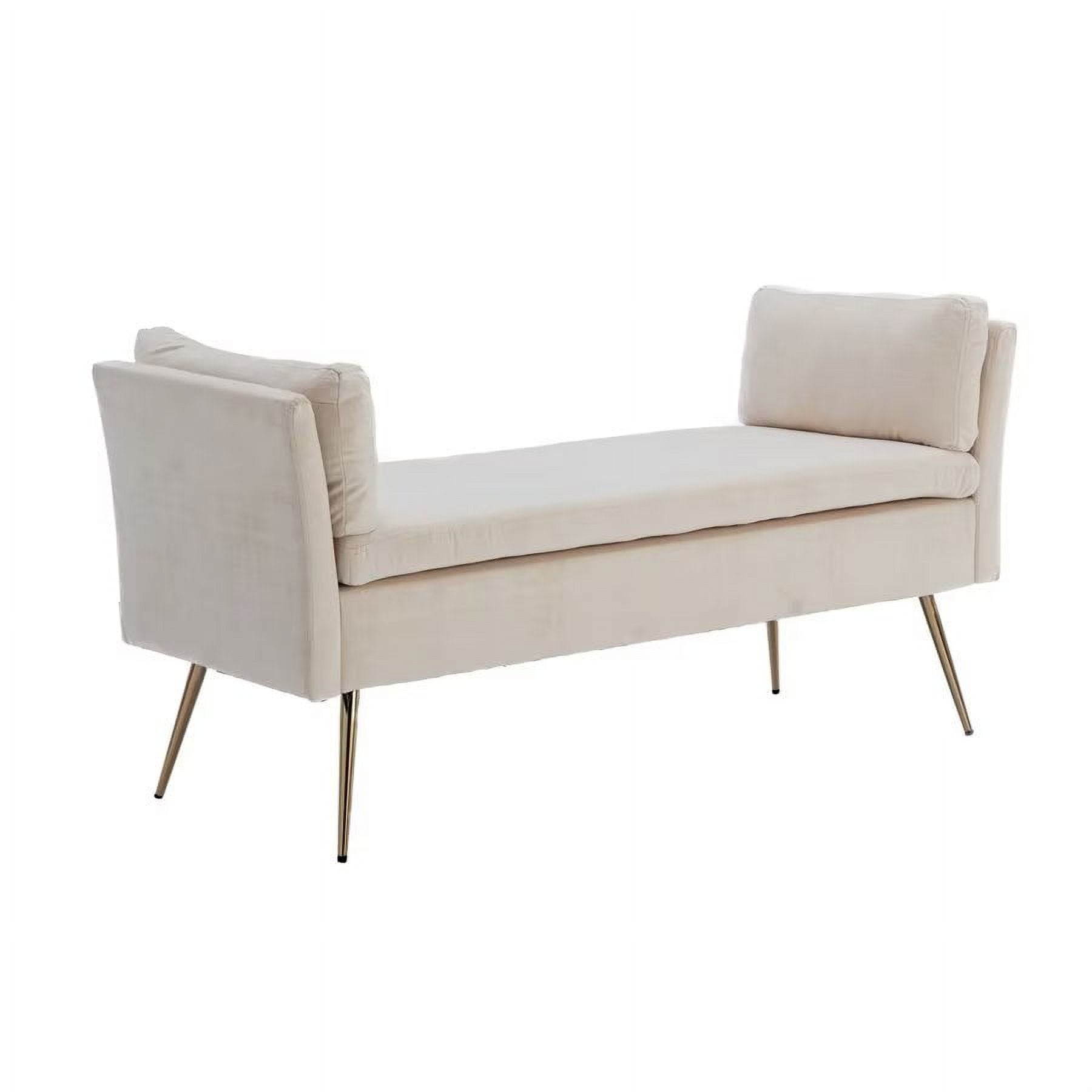 52''W Entryway Bench with Soft Padded Armrests, End of Bed Bench with ...