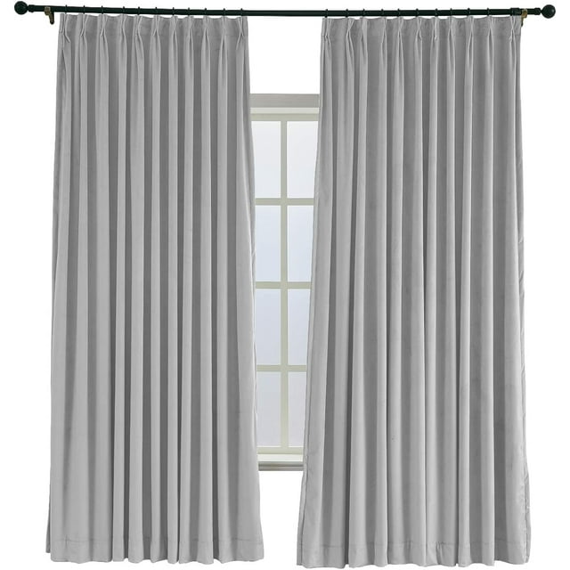 52 W x 96 L Pinch Pleat Curtain Room Darkening Velvet Curtain Drapery ...