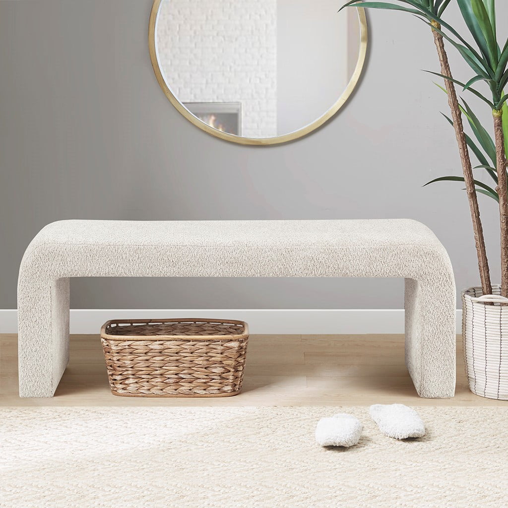 52" Waterfall Boucle Bench – 400 lb Capacity – No Assembly – Textured ...