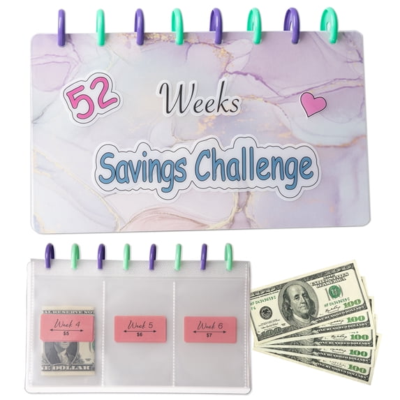 52 Week Money Saving Challenge Binder, Prefdo Reusable Budget Book with ...