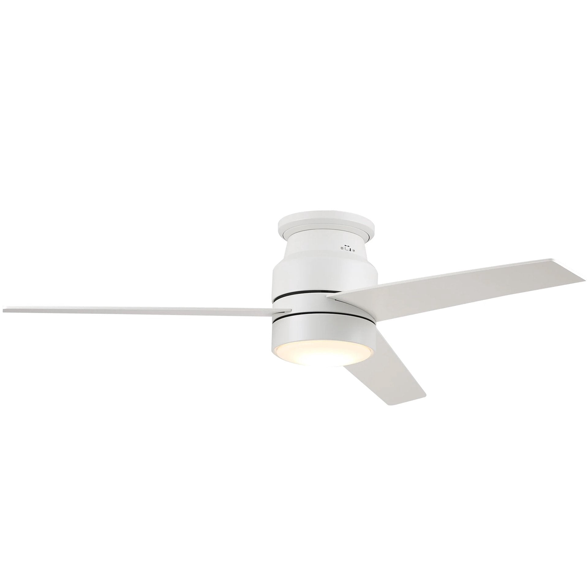 52" White 3 Blades Flush Mount Smart Ceiling Fan with Light - Walmart.com