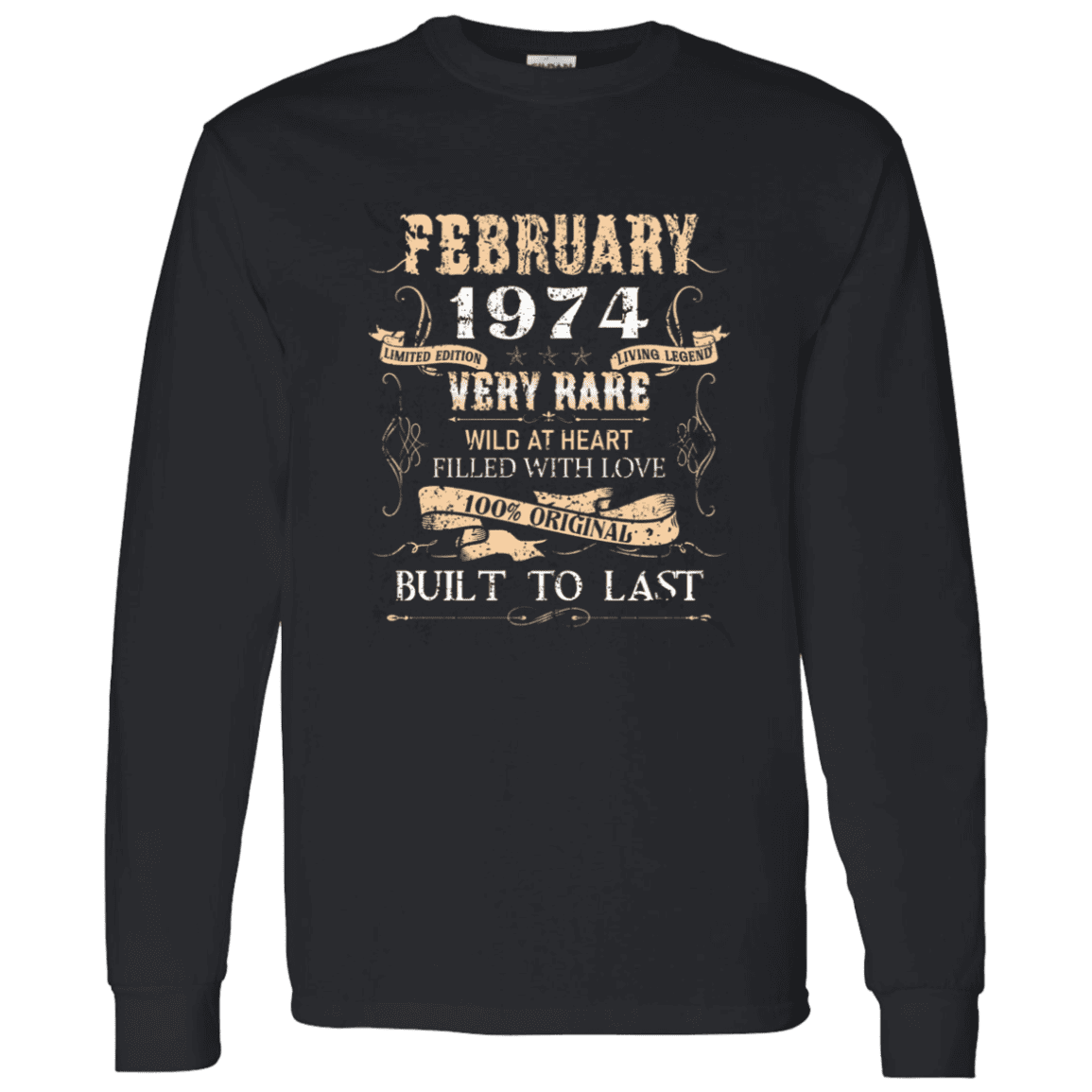 52 Years Old 52Nd Birthday Vintage February 1974 Long Sleeve Shirt ...