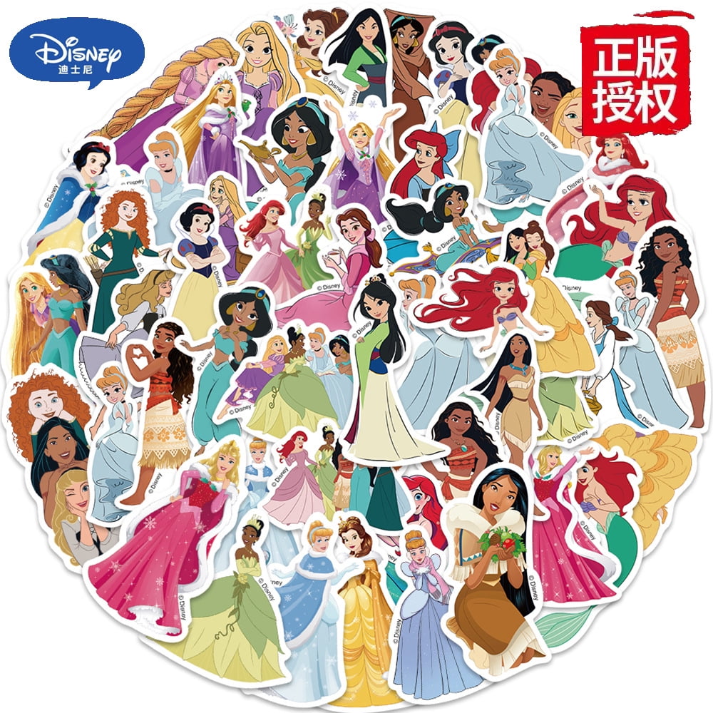 52 cartoon Disney princess graffiti stickers can decorate the guitar ...