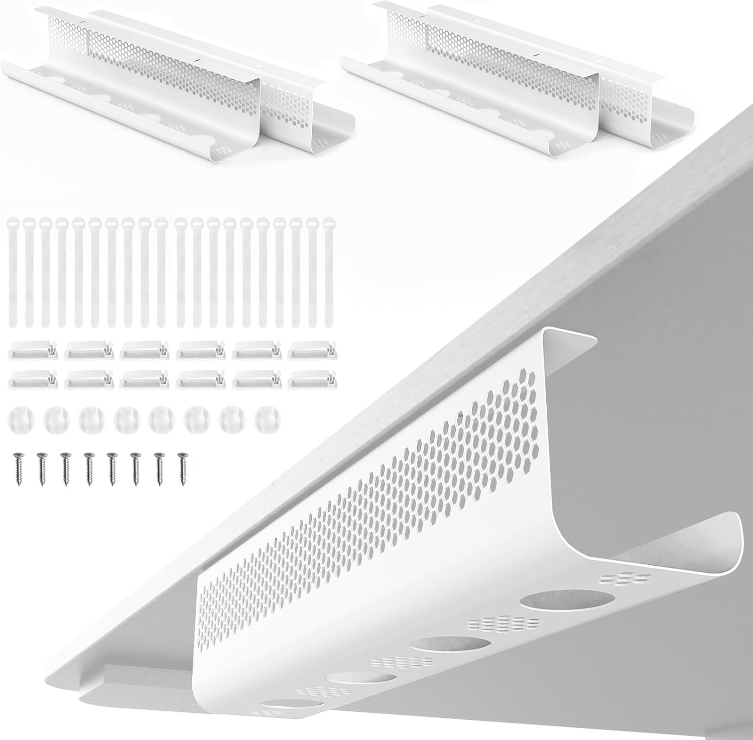 52 under desk cable management - with cable clamps, ties, wire clamps ...