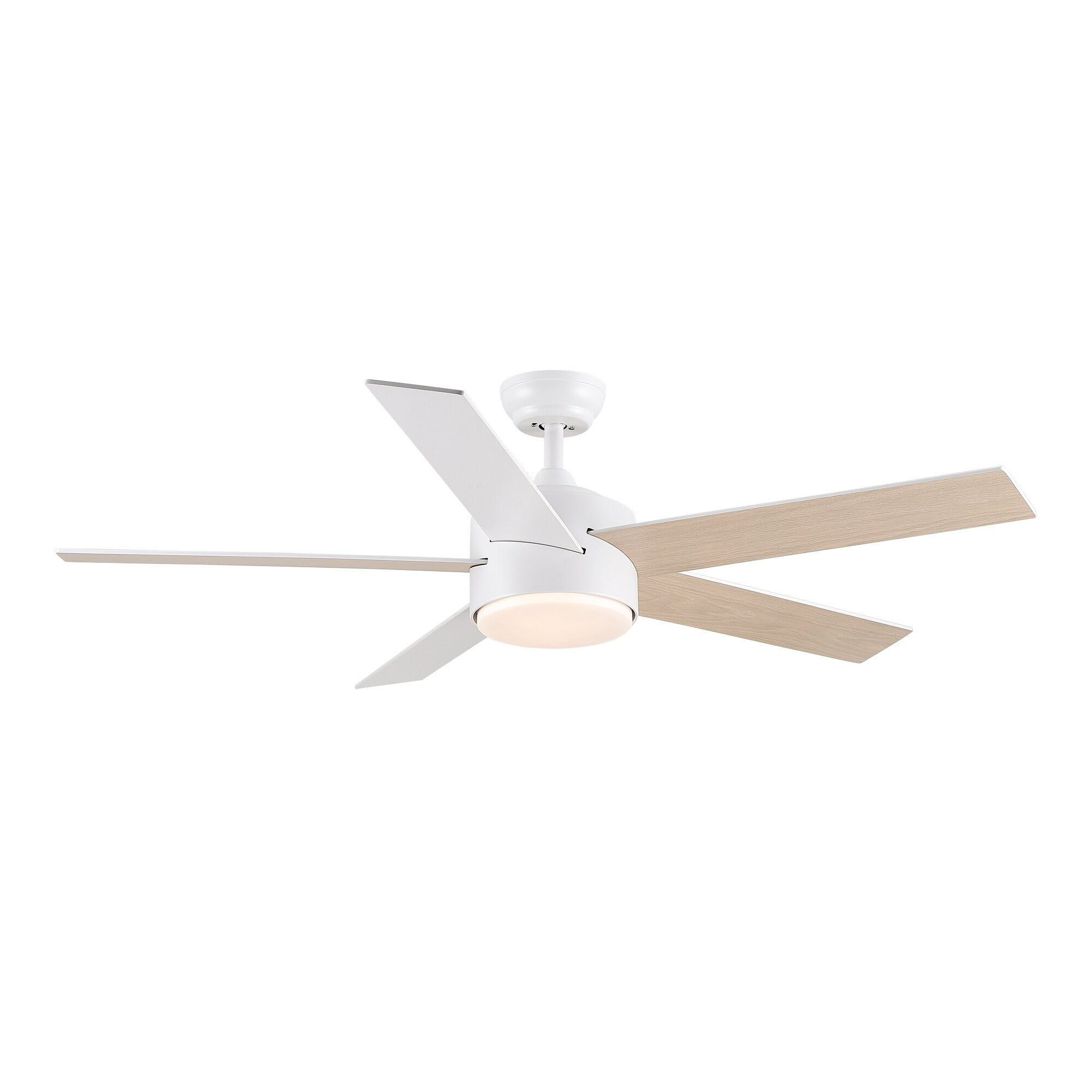 52 in. 5 Blades Indoor Matte Black Ceiling Fans with Dimmable Light and ...