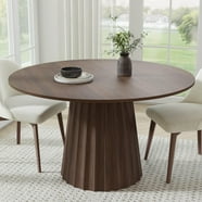 WILLIAMSPACE 47.24" Minimalist Round Dining Table, Modern Wood Kitchen Table for 4-6, Mid ...
