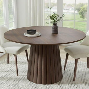 WILLIAMSPACE 47.24" Minimalist Round Dining Table, Modern Wood Kitchen ...