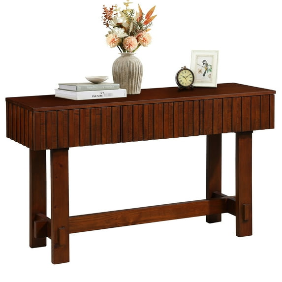 52 - inch Console Table with Unique Fluted Design and Easy Assembly for ...