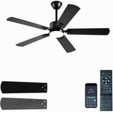 52 inch Modern Ceiling Fans with Lights APP/Remote Control, Low Profile ...