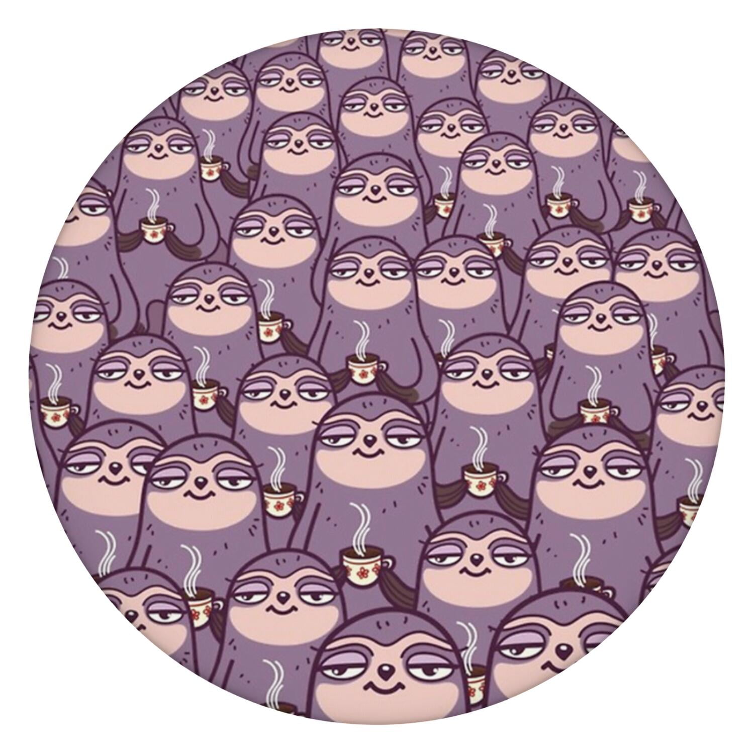 52 inch round sloth tablecloth – waterproof, elastic edge, polyester ...