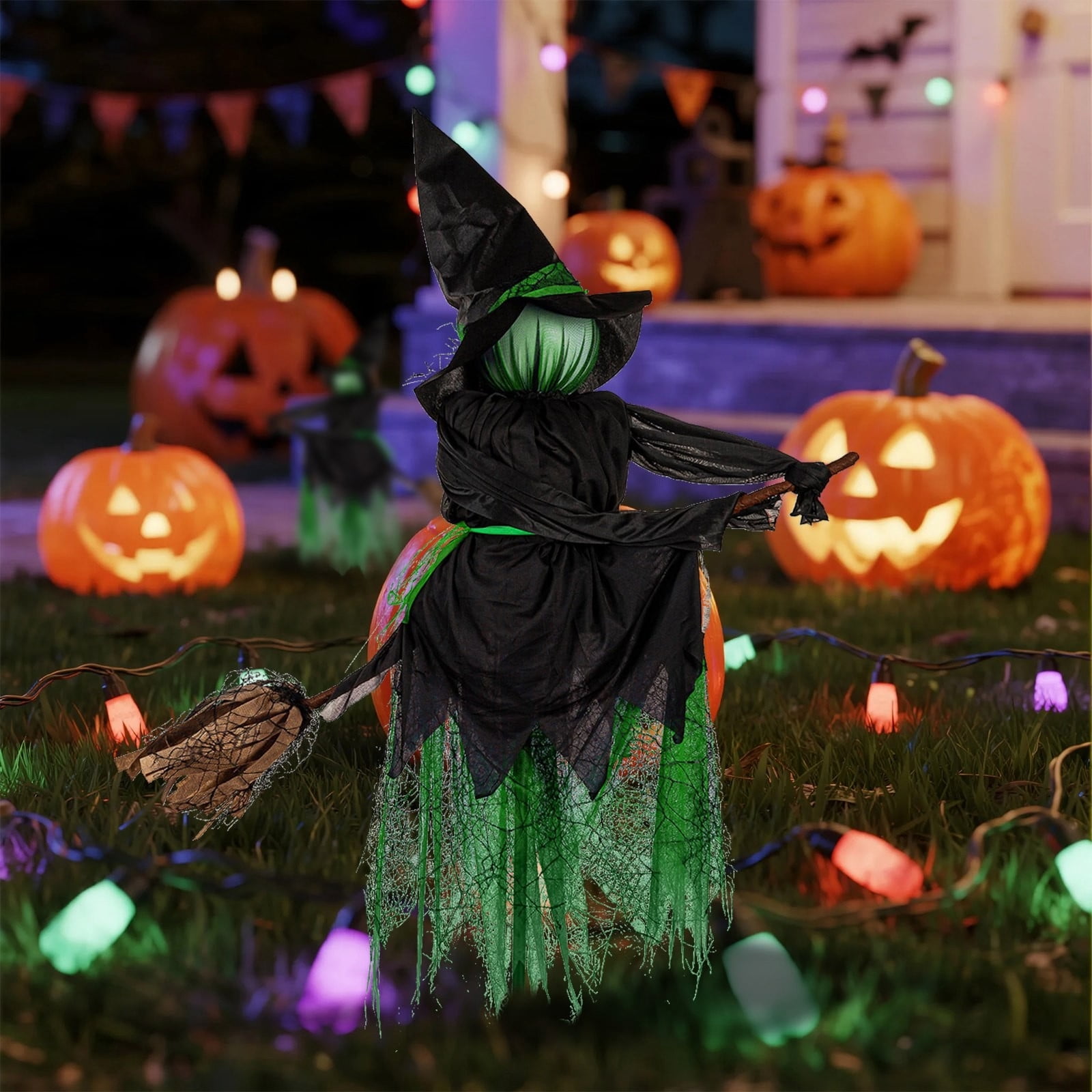 52 inches Halloween Witch Yard Decor – Light Up Witch Stakes for ...