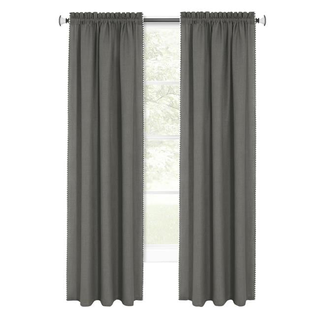 52 x 63 in. Kendal Rod Pocket Window Curtain Panel, Grey & White ...