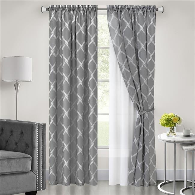 52 x 84 in. Bombay Double Layered Rod Pocket Panel, Grey - Walmart.com