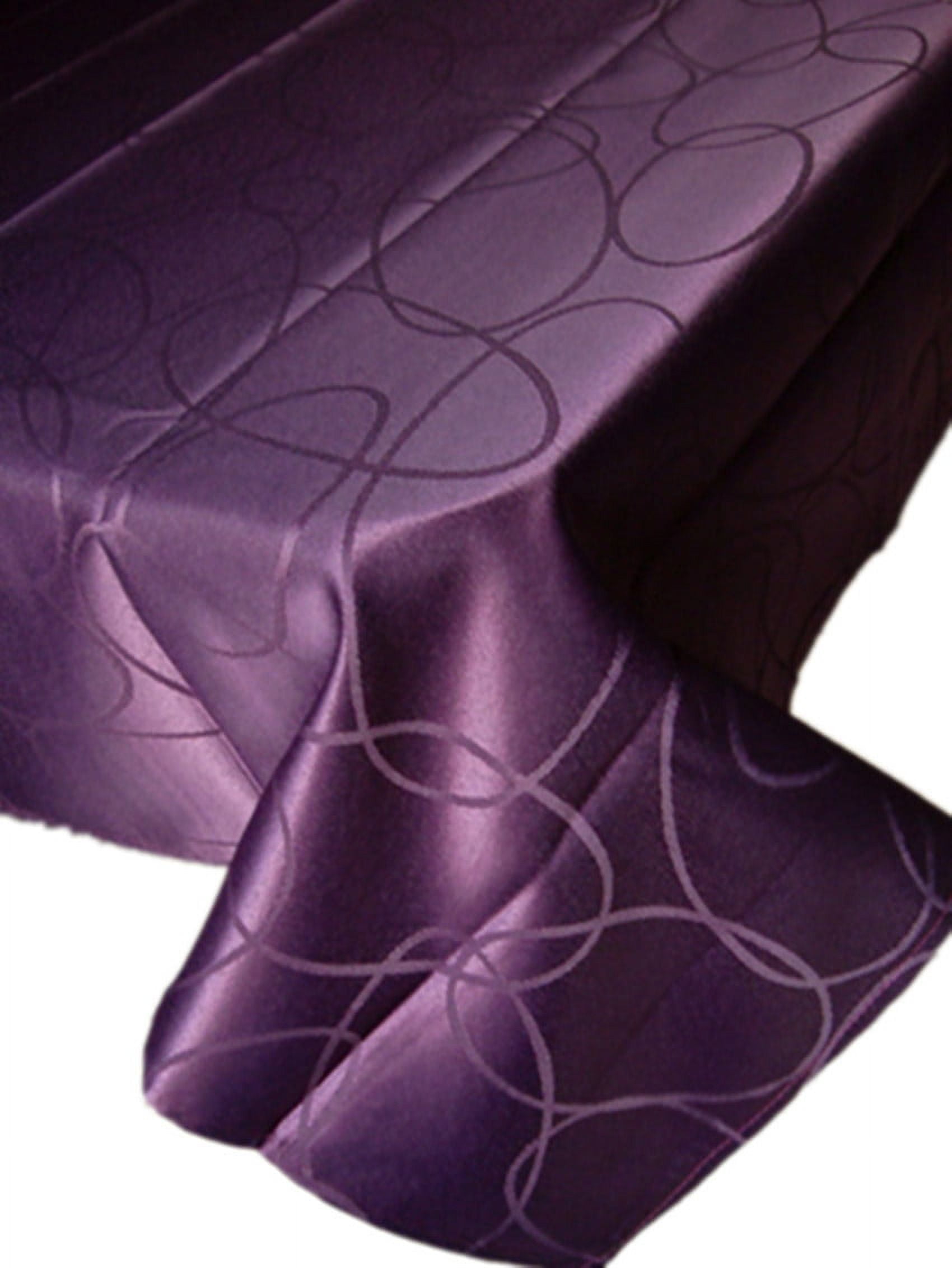 52"x52" Square Polyester Woven Fabric Tablecloth Dark Purple Color ...