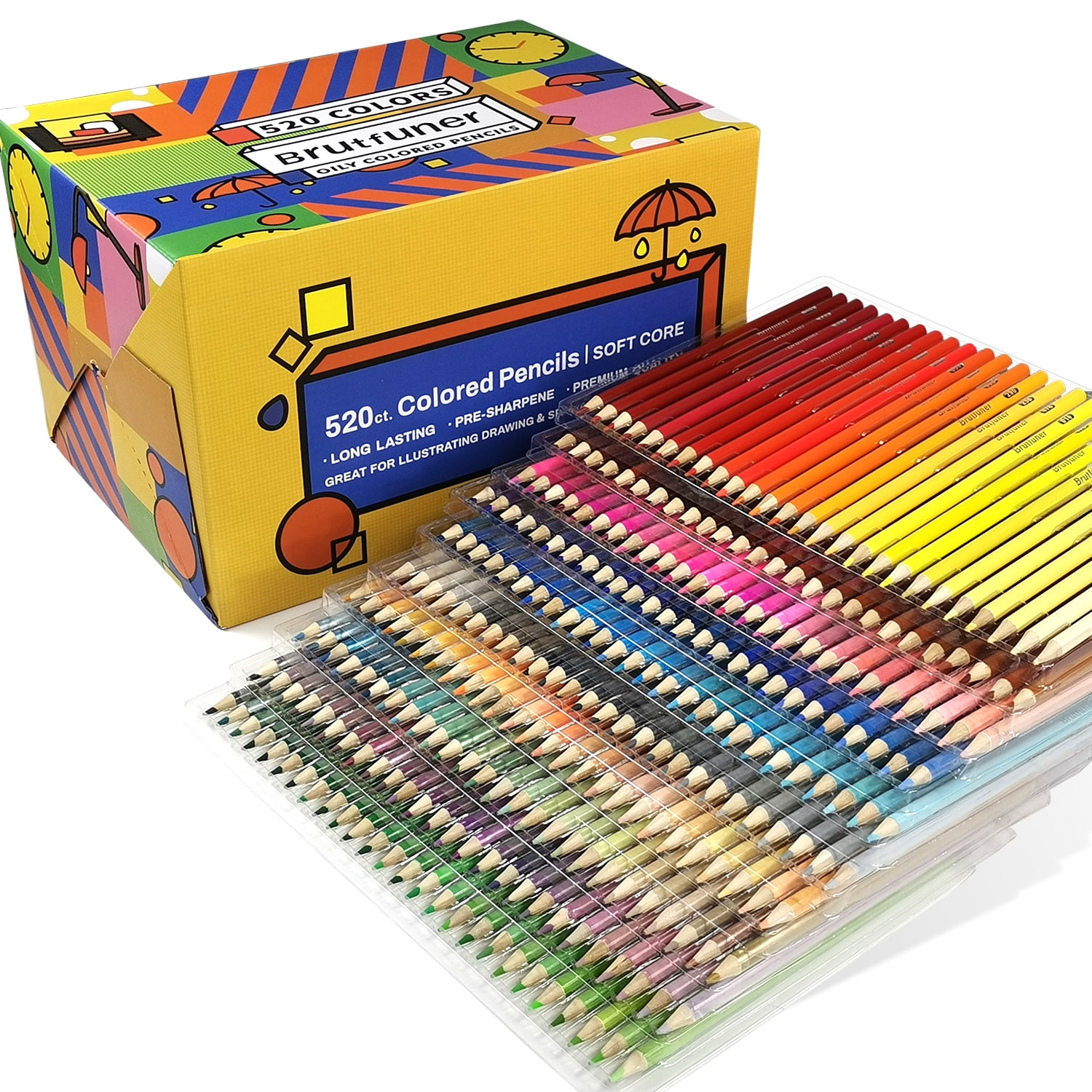 520 Colored Pencils, Rich Pigmented Soft Core Coloring Pencils, Pre ...