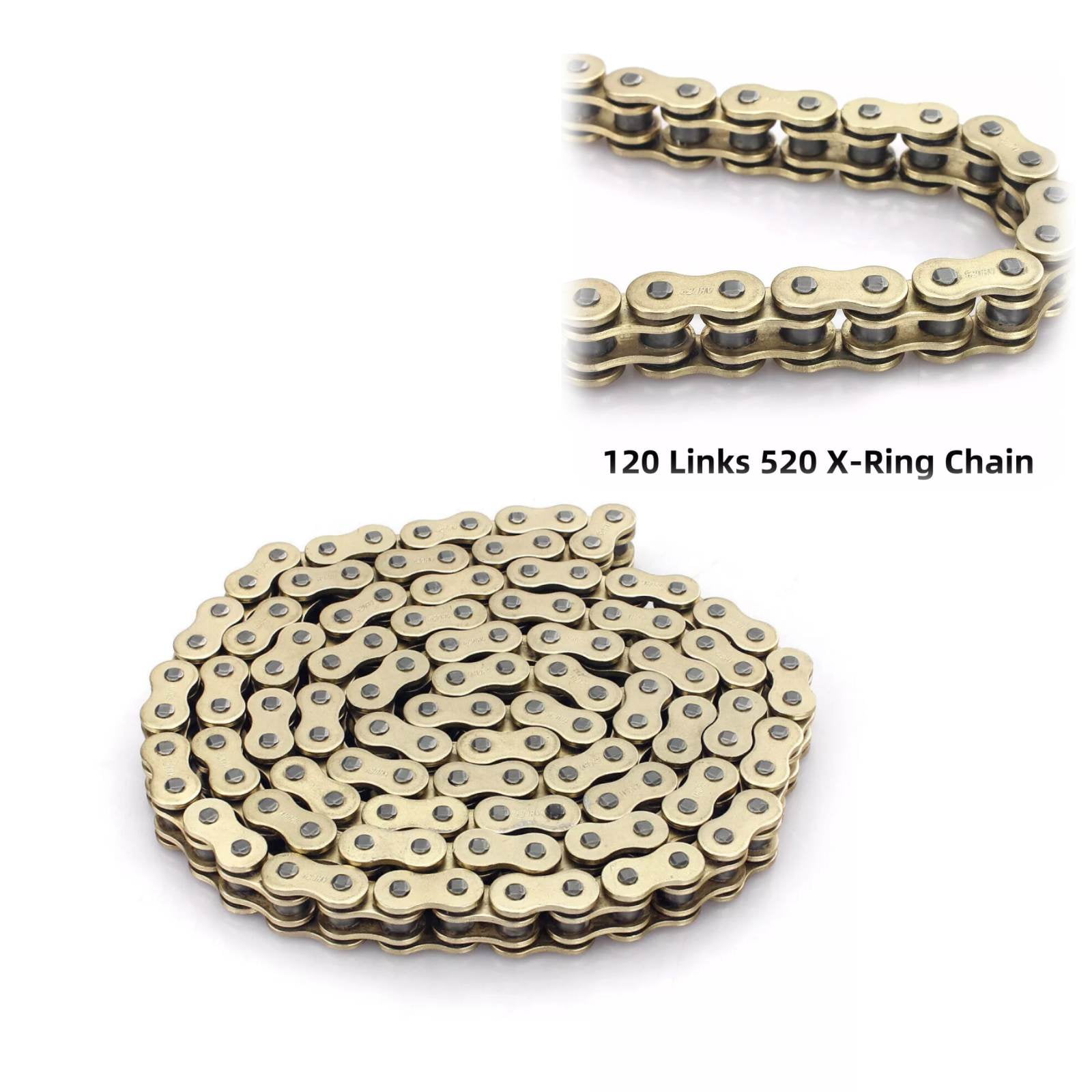 520 Gold Motorcycle Dirt Bike MX X-Ring Chain For Honda CR250R 94-07 ...