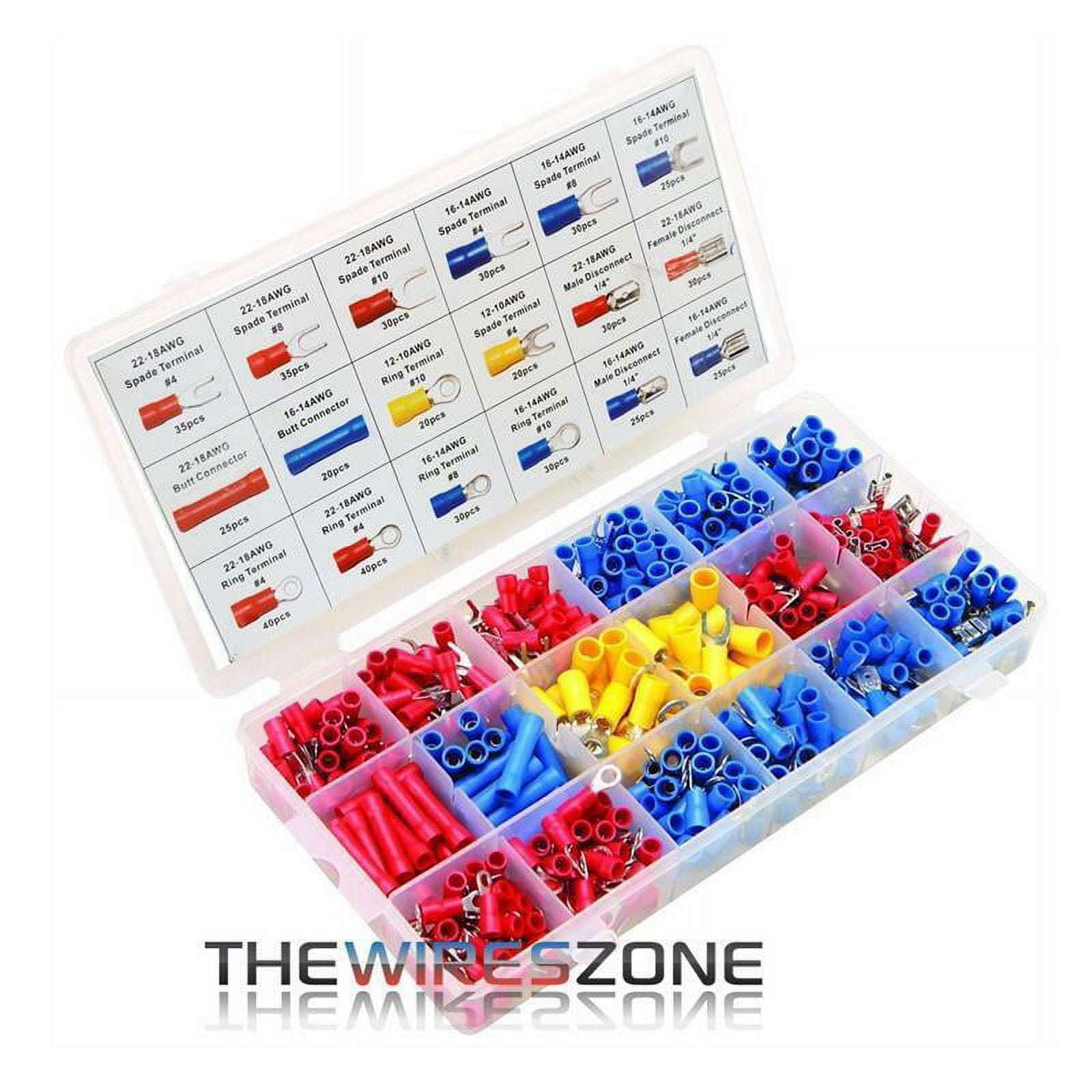 520 pc Spade Butt Ring Electrical Connector Splice 22-10 Gauge Wire ...