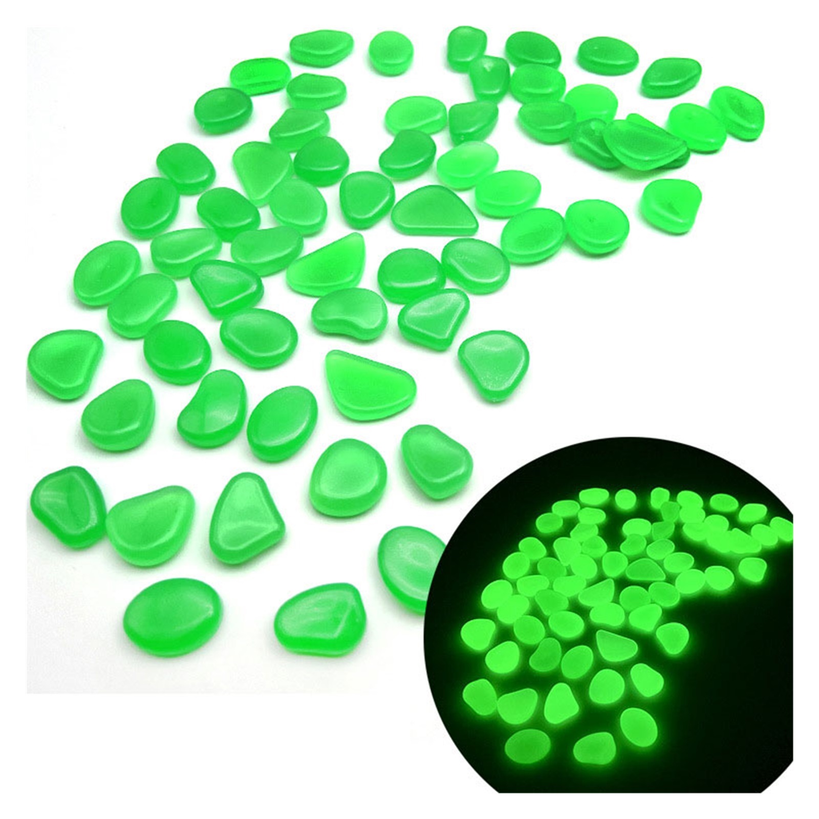 520 pieces of luminous pebbles, bright stones, bright colored stones ...