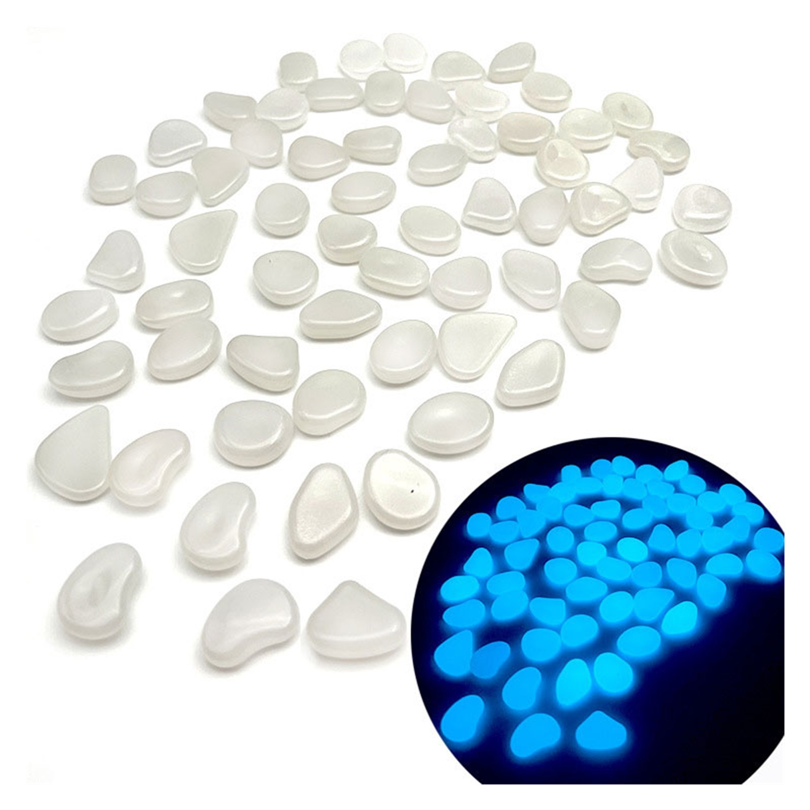 520 pieces of luminous pebbles, bright stones, bright colored stones ...