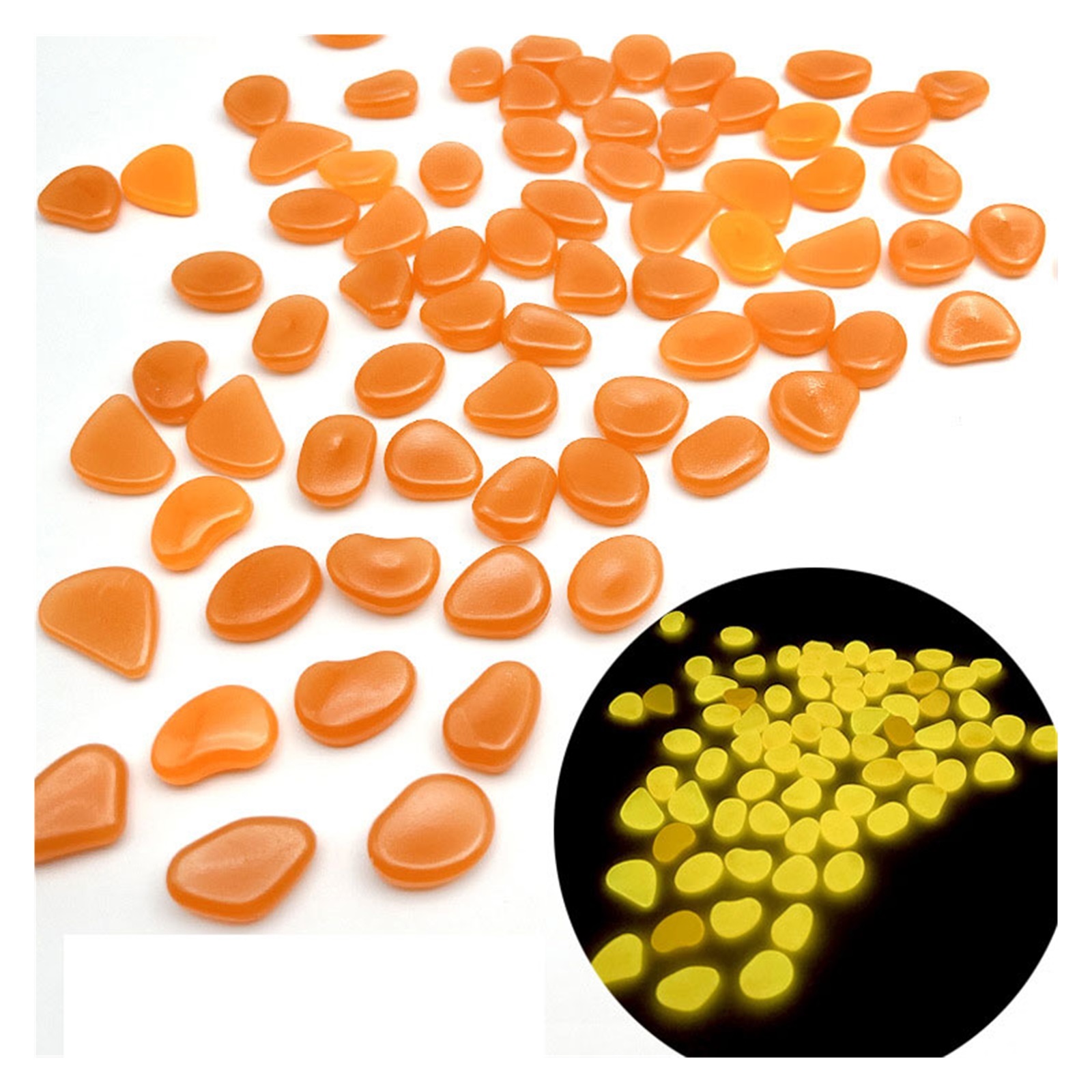 520 pieces of luminous pebbles, bright stones, bright colored stones ...