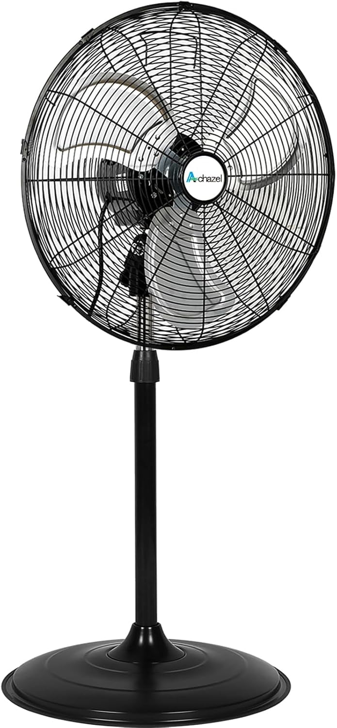 5200 CFM,20" High Velocity Pedestal Fan, 3-Speed Industrial Oscillating Stand with Aluminum ...