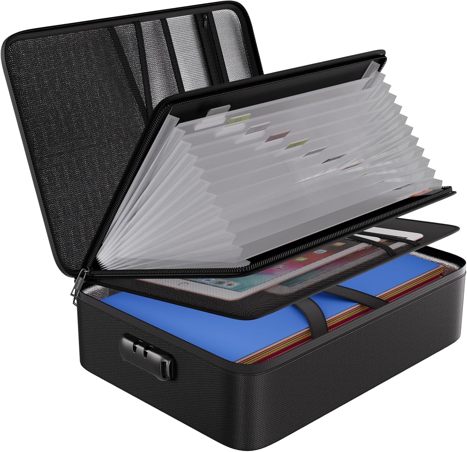 5200℉ Fireproof File Organizer Bag with 13 Pocket Accordion File Folder ...