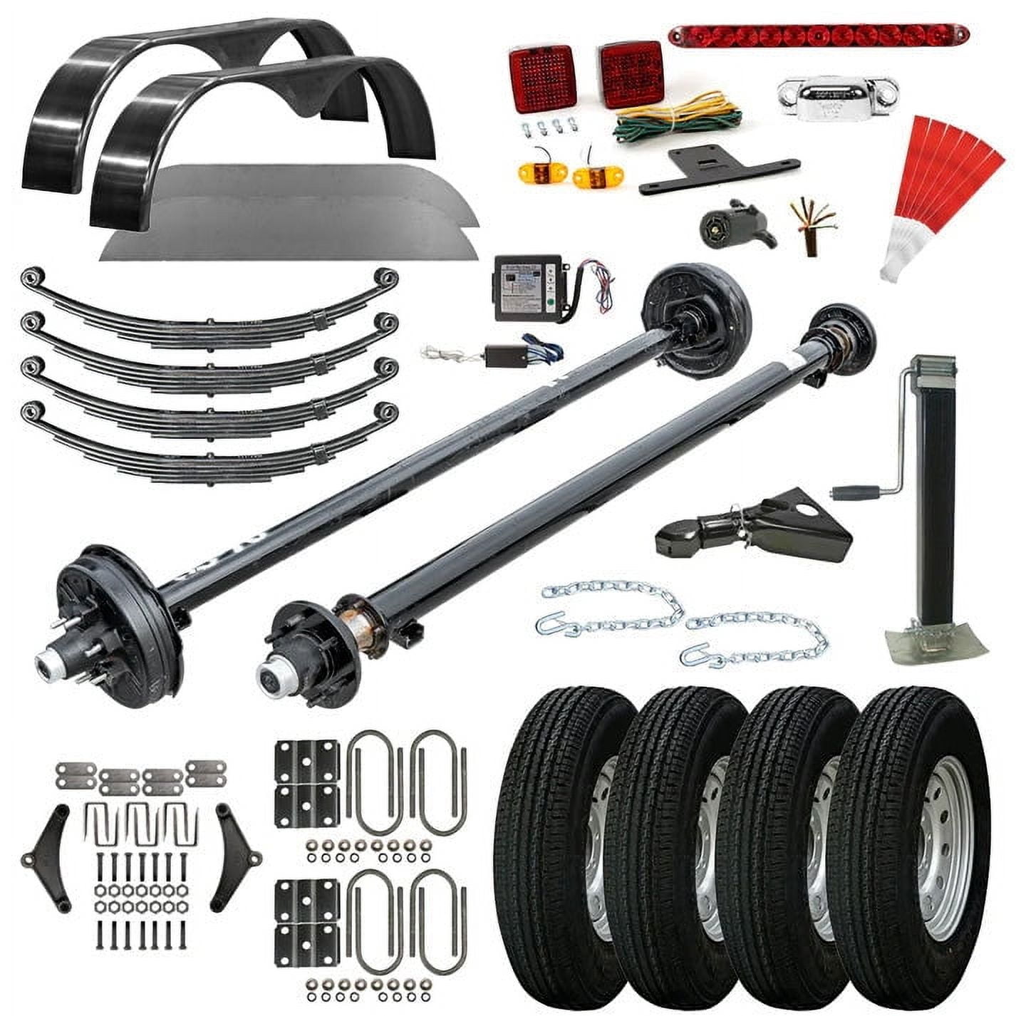 5200 lb TK Tandem Axle Trailer Parts Kit - 10.4K Capacity Light Duty ...