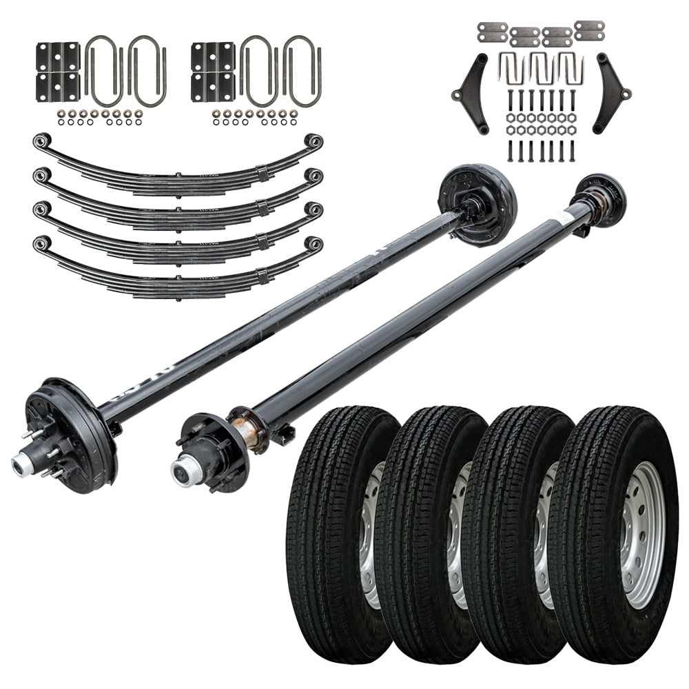 5200 lb Tandem Axle Light Duty TK Trailer Kit - 10.4K Capacity - 6 Lug ...