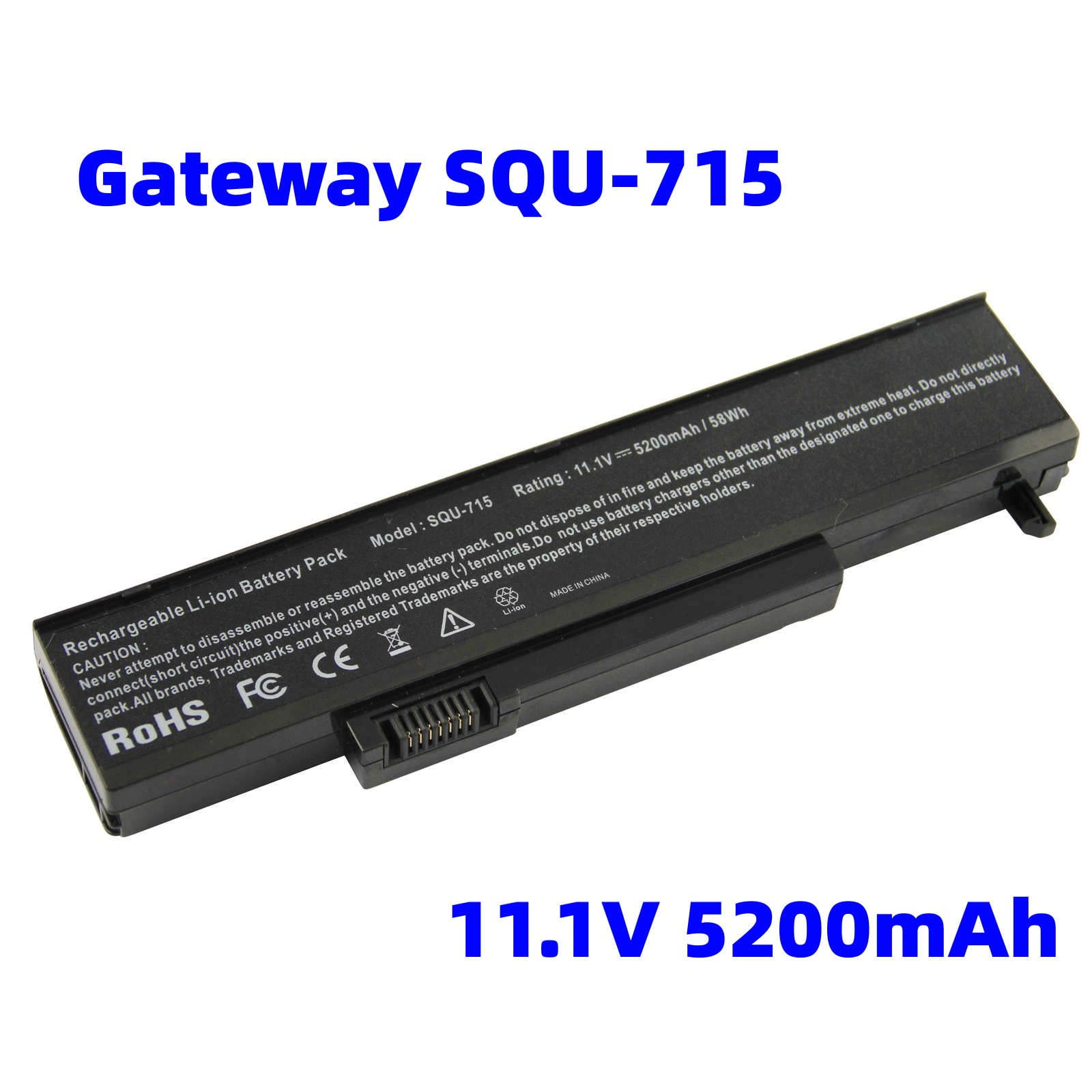 5200mAh Laptop Battery for Gateway, Gateway T Gateway M Series, SQU-715 ...