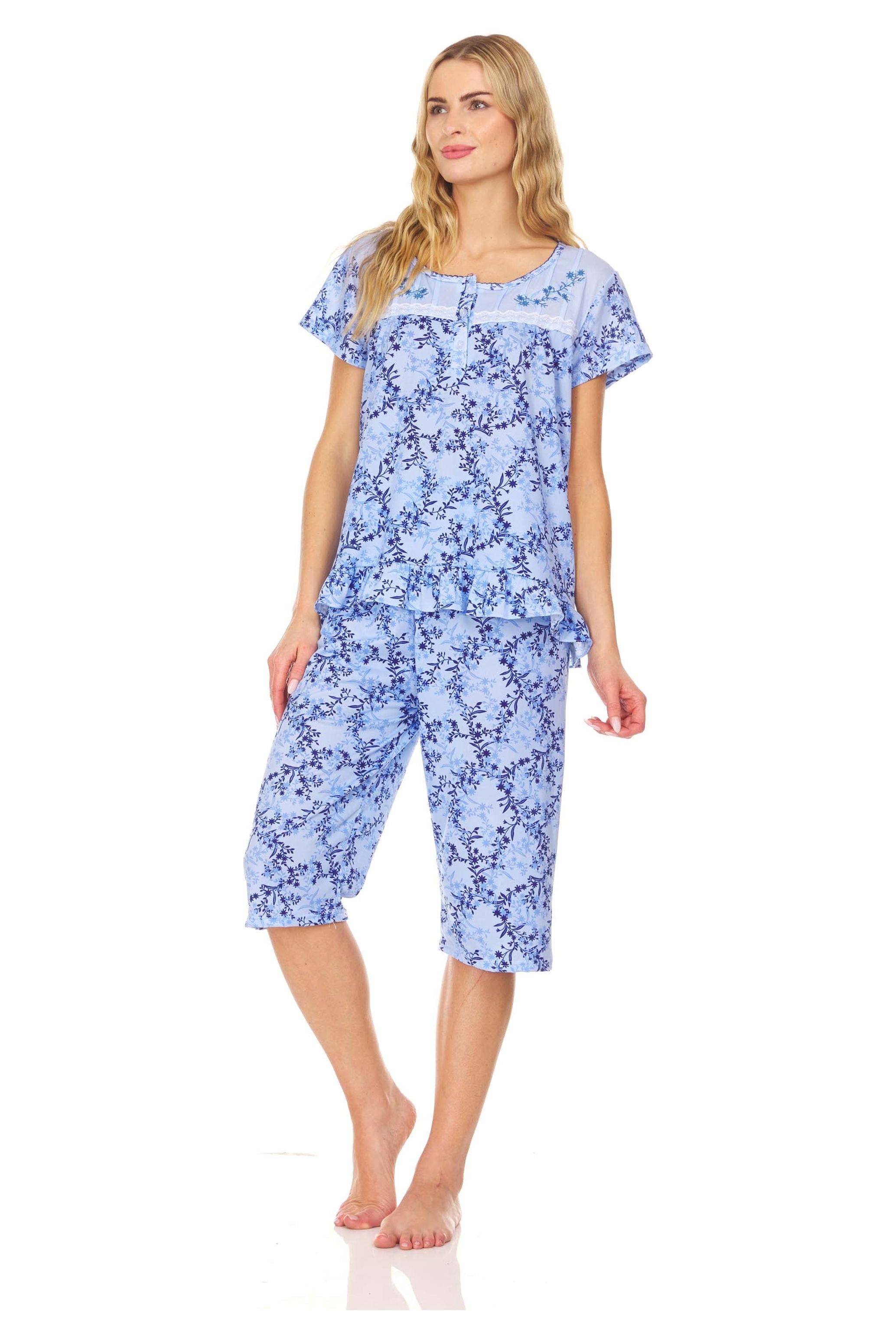 5202C Womens Plus Size Pajama Set, XXL Sleepwear Nightshirt in Blue ...