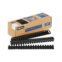 Fellowes Plastic Comb Bindings, 1/2" Diameter, 90 Sheet Capacity, Black, 100 Combs/Pack ...