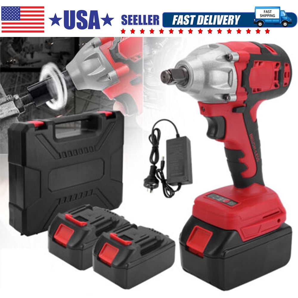 520Nm Cordless Impact Wrench Brushless Rattle Gun 1/2'' Drive + Lithium ...