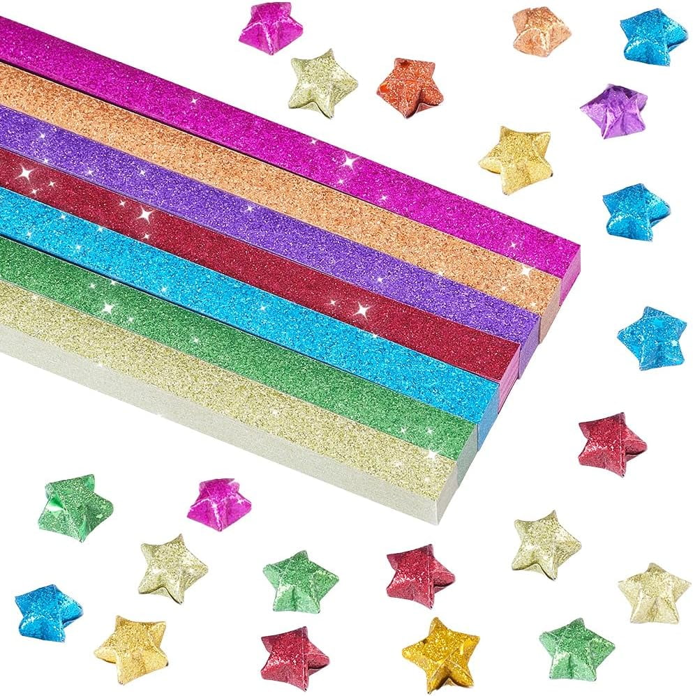 520Pcs 7 Colors Origami Stars Paper Star Strips Lucky Gradient Colorful ...