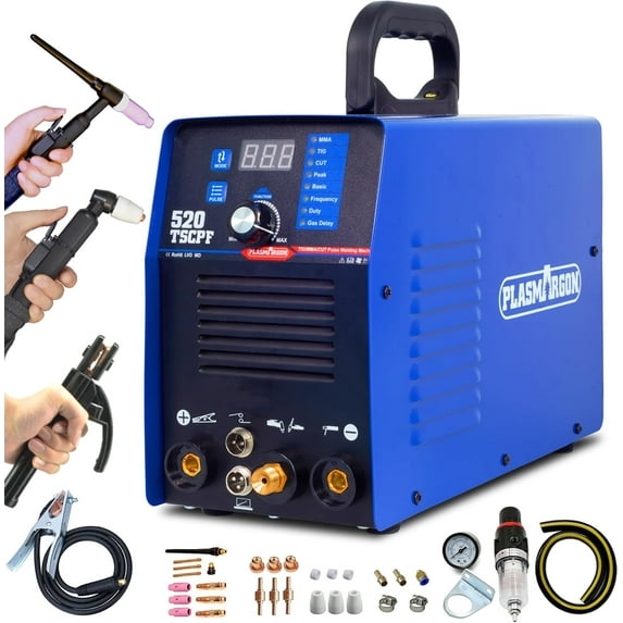 520TSCPF Plasma Cutter & TIG Welder Combo - 200A PULSE Stick Welding ...