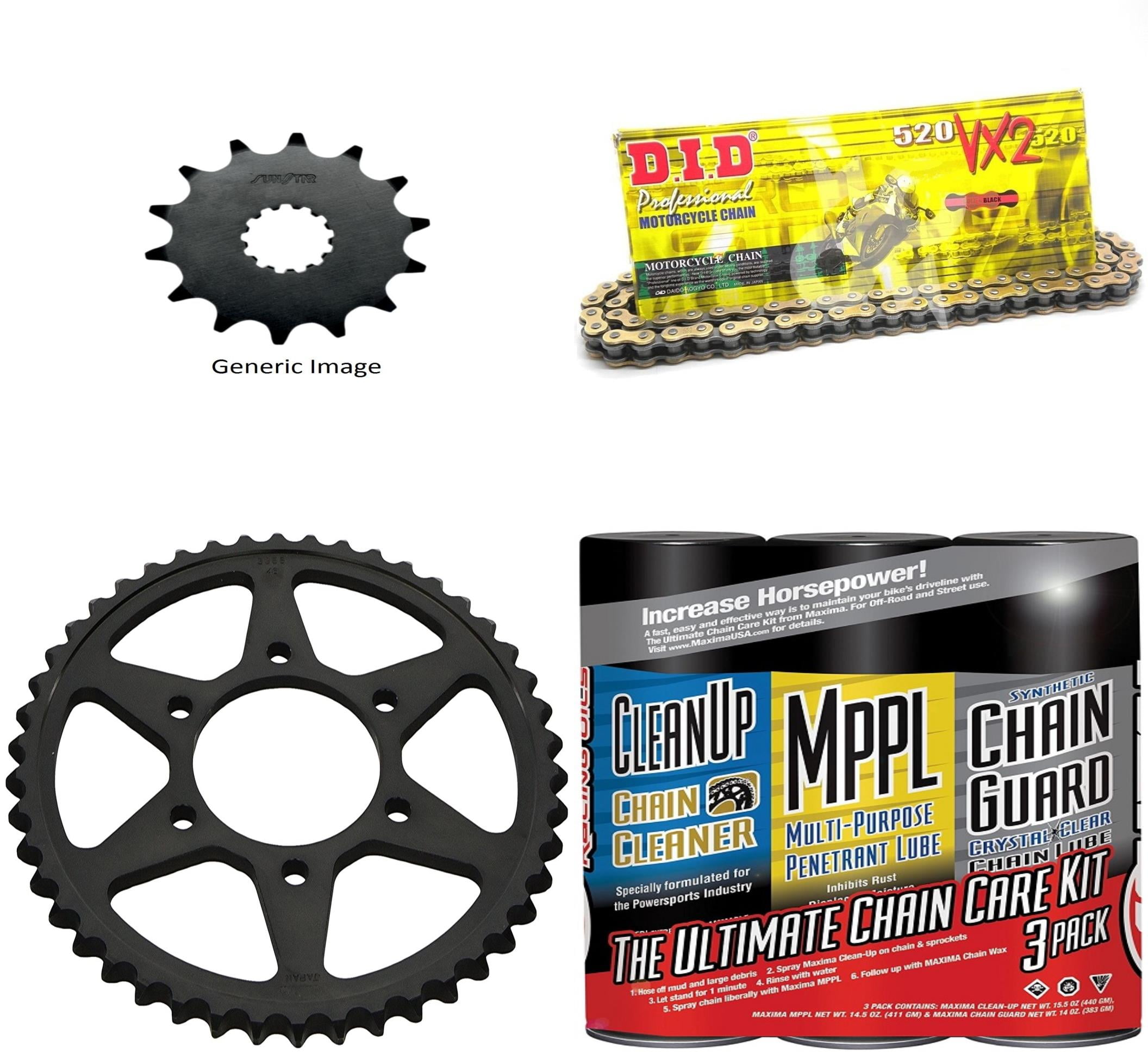 DID 520VX2 Pro-Street X-Ring VX Series Chain Gold/Black with MAXIMA Wax ...